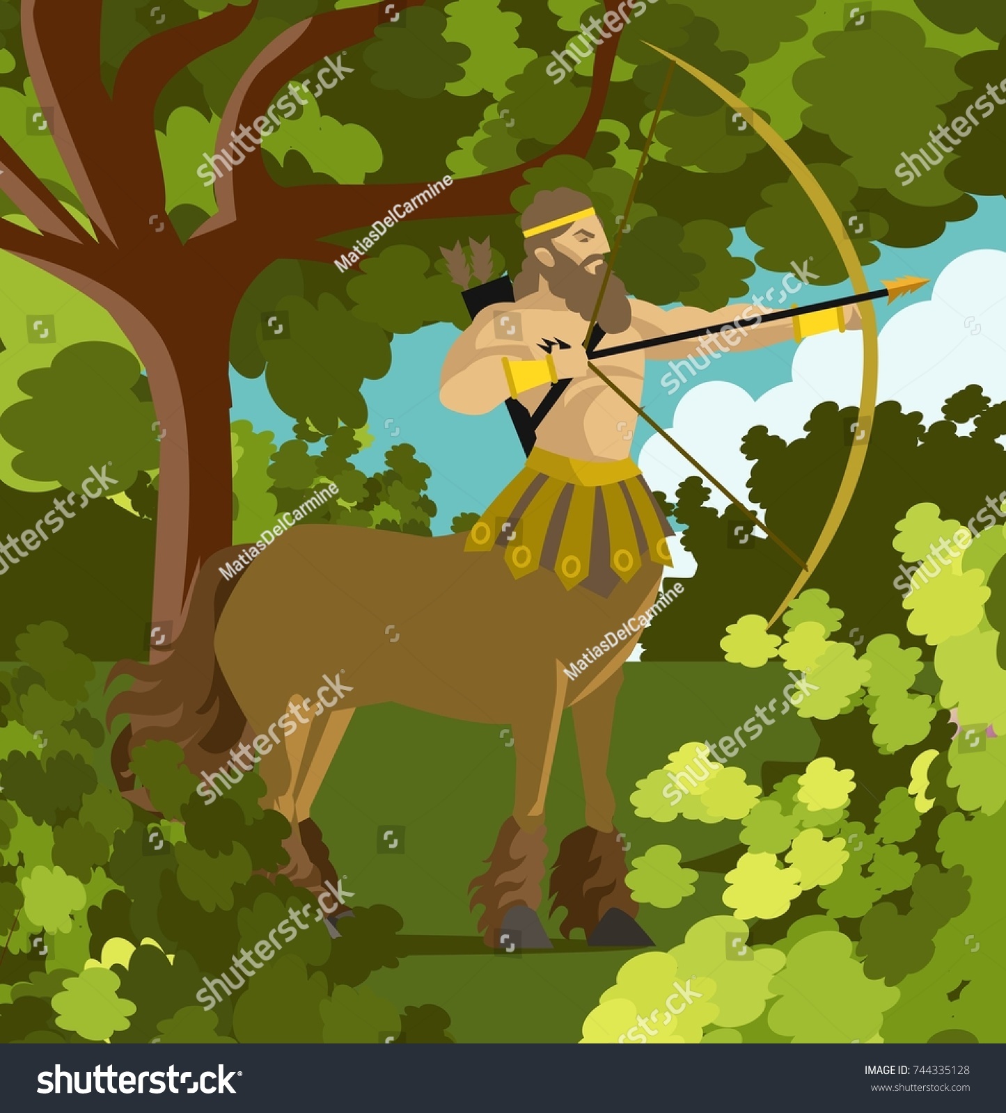 Centaur Archer Forest Stock Vector (Royalty Free) 744335128