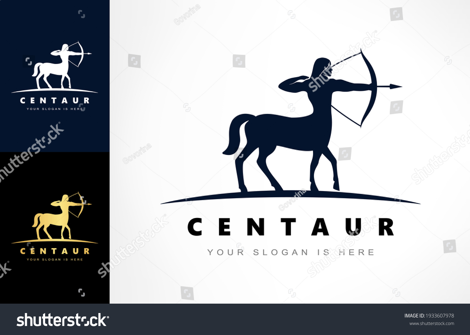 Centaur Archer Logo Vector Mythological Creature Stock Vector (Royalty ...