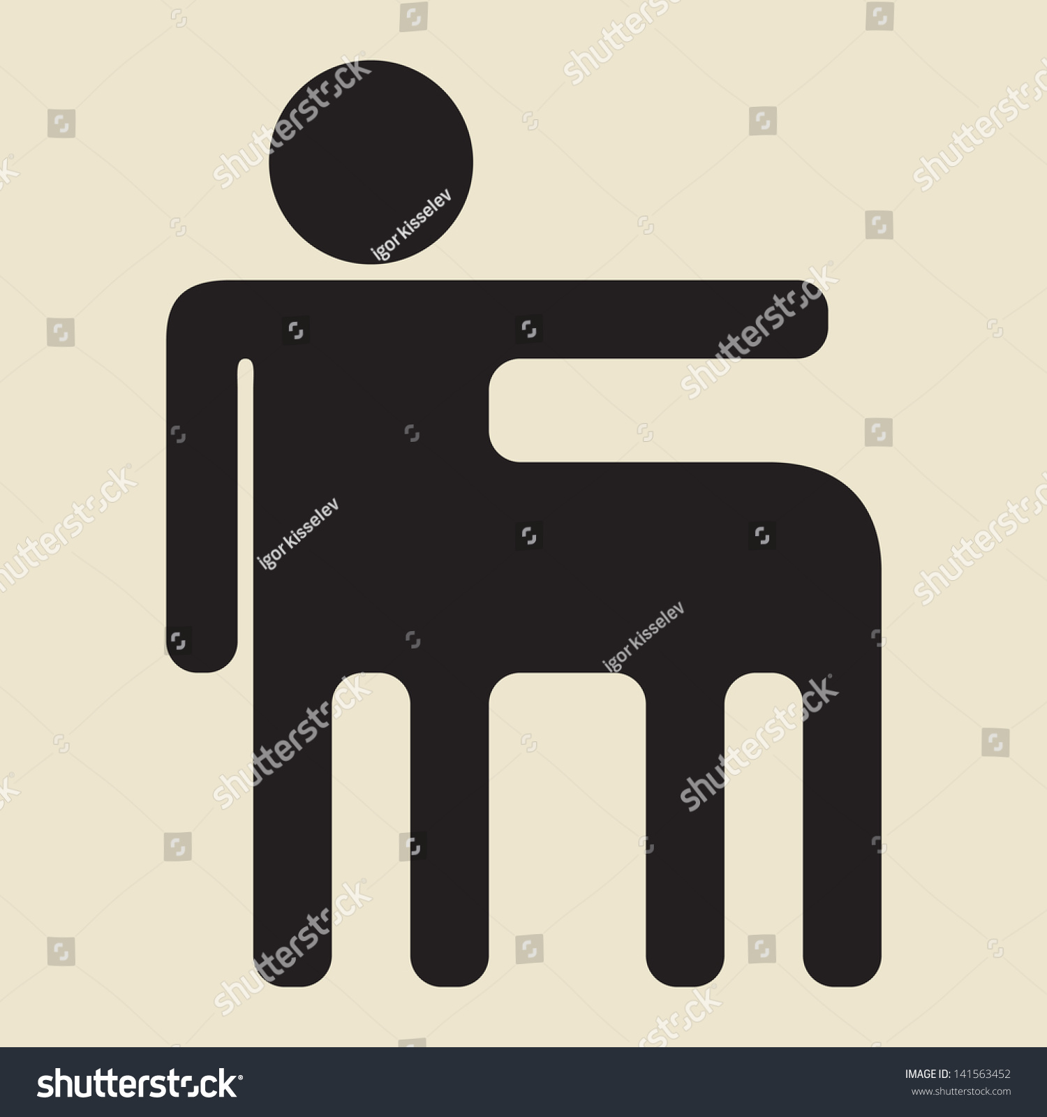 Centaur Simple Symbol Sign: vector de stock (libre de regalías) 141563452 | Shutterstock