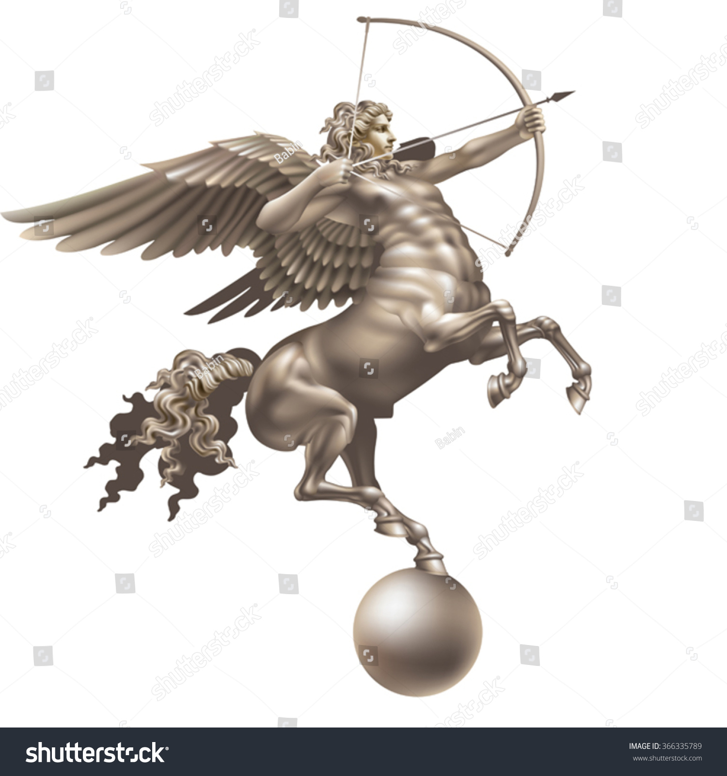 Centaur Wings On White Background: vector de stock (libre de regalías ...