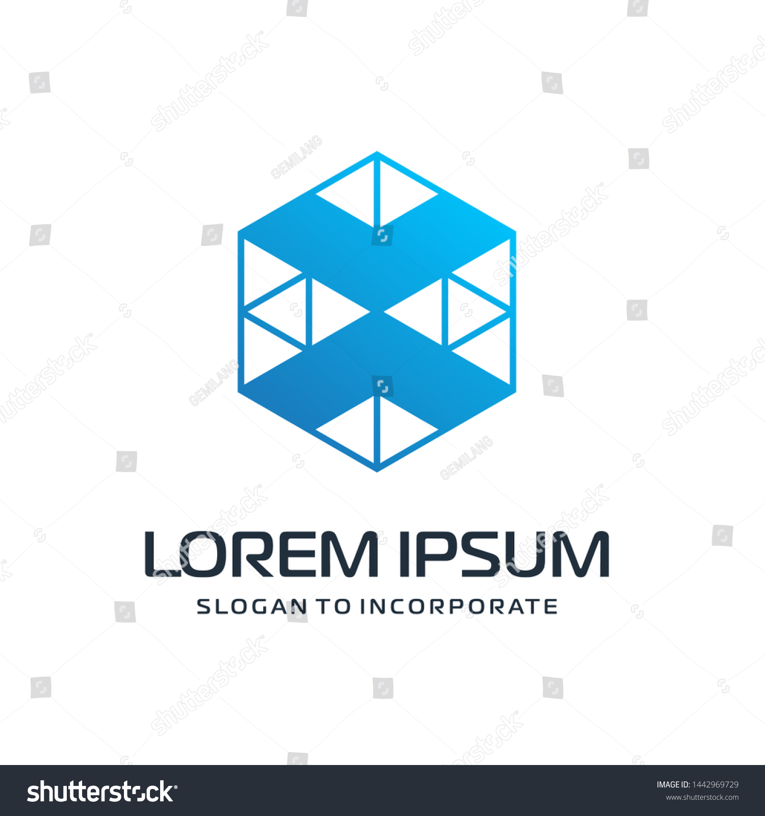 Center Abstract Logo Template Construction Concept Stock Vector ...