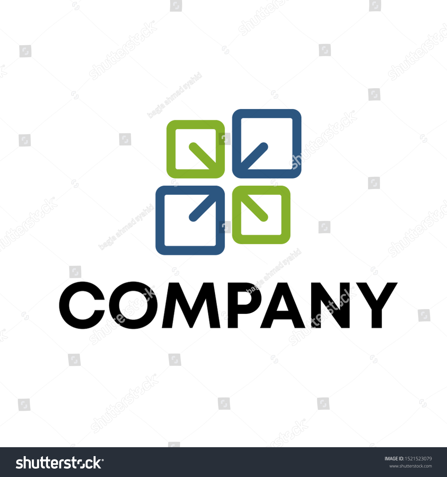 Center Arrow Box Logo Design Vector Stock Vector (Royalty Free ...
