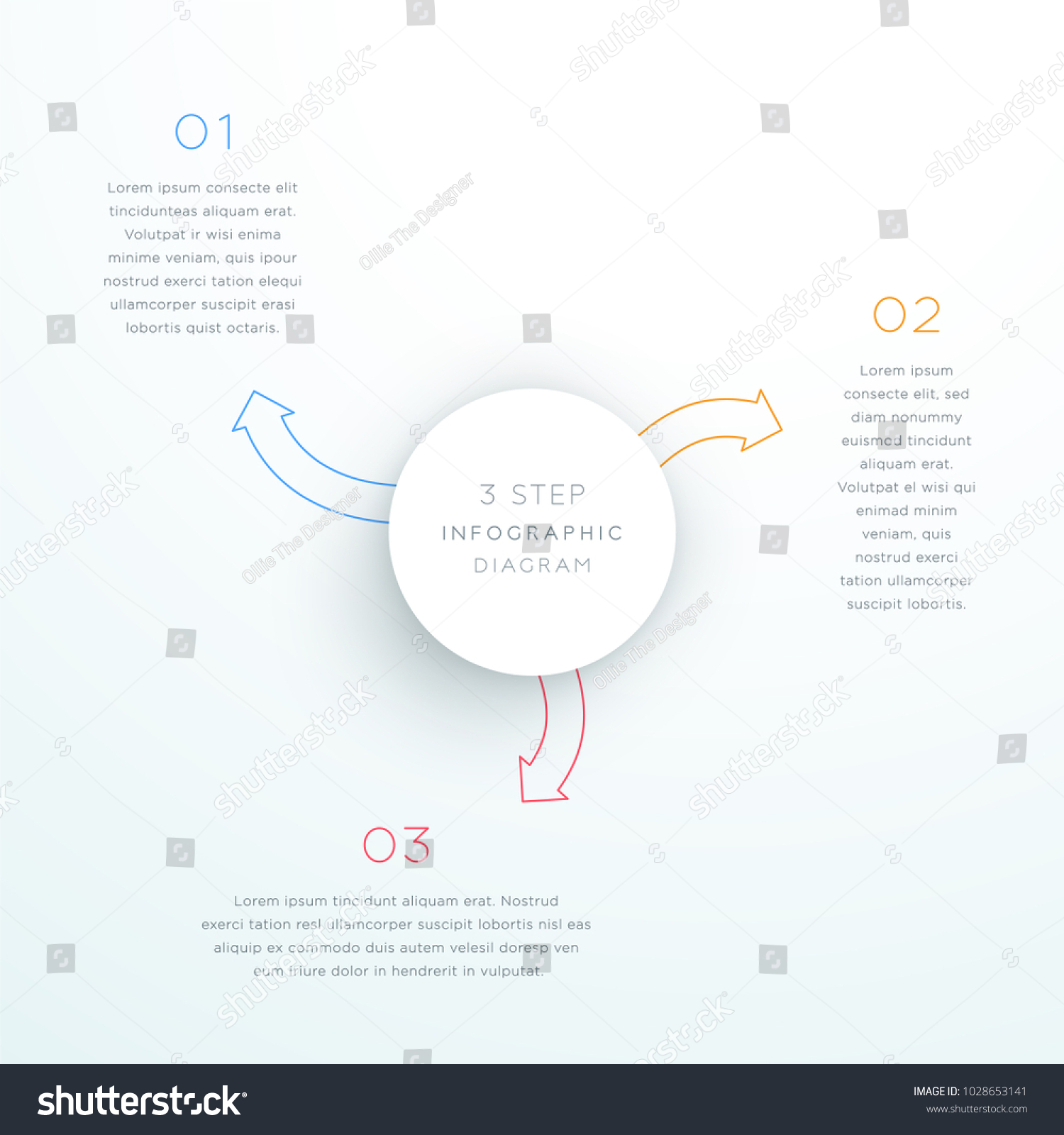 Center Circle Arrows Steps 1 3 Stock Vector (Royalty Free) 1028653141 ...