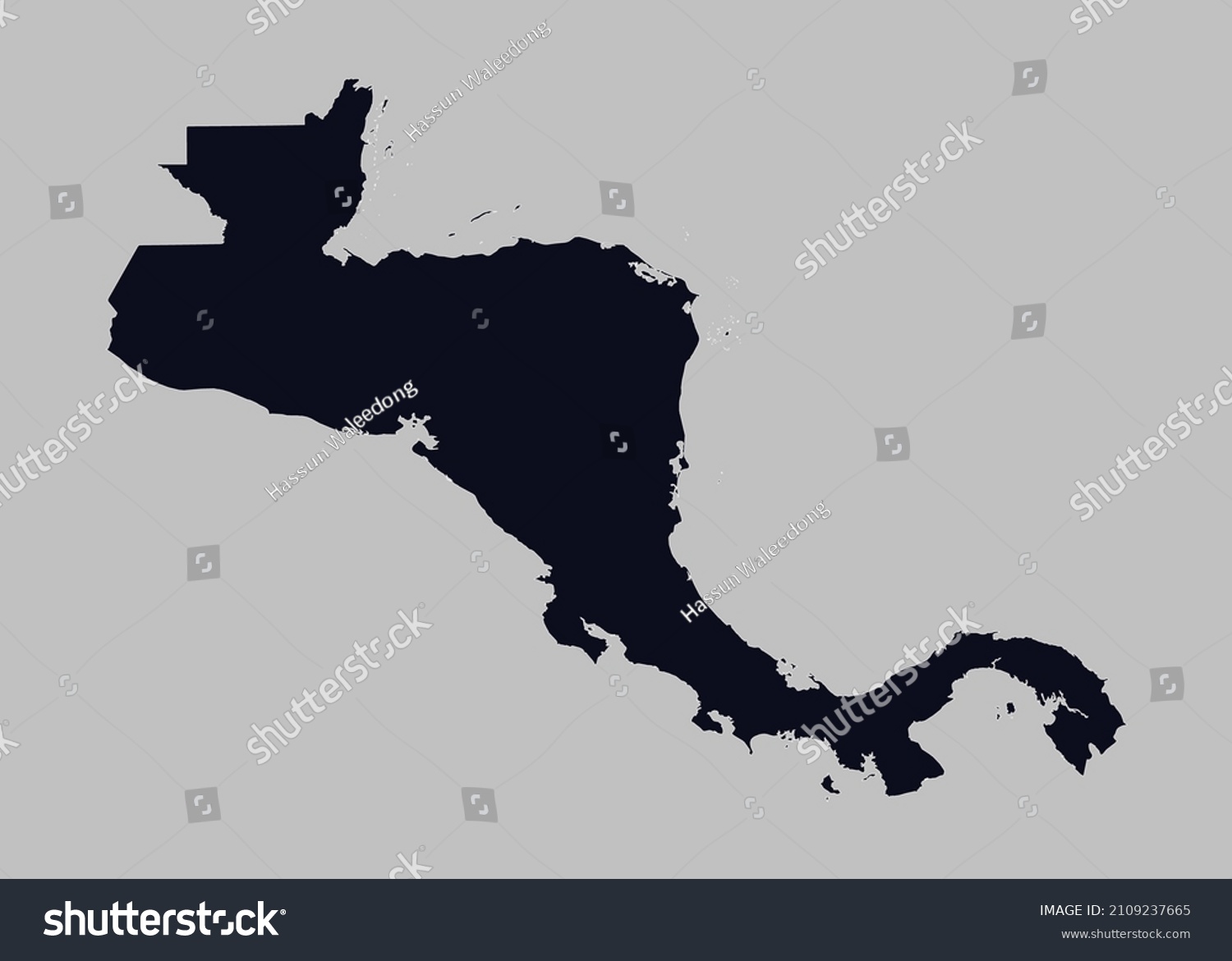 Central America Map Vector Isolated On Stock Vector (Royalty Free ...