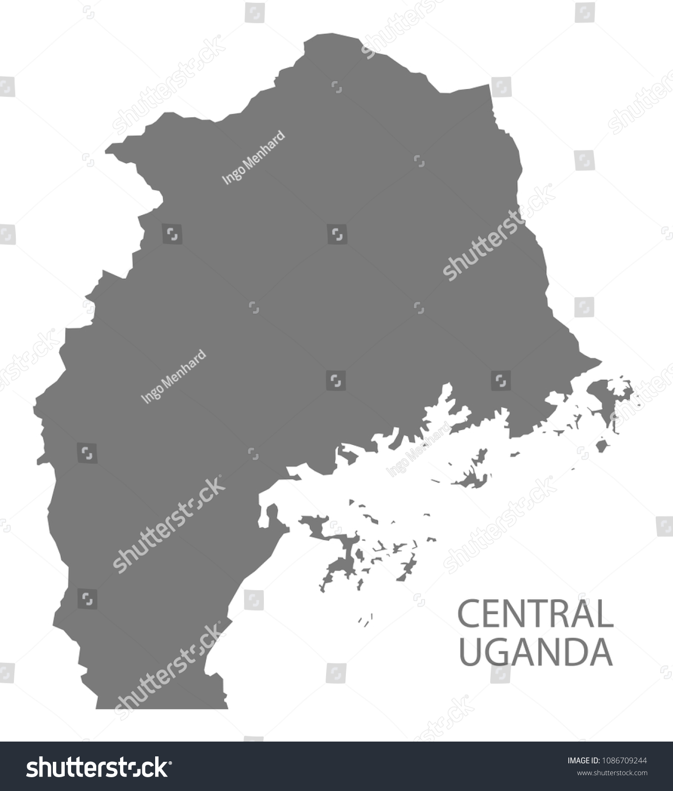 Central Uganda Map Grey Illustration Shape Stock Vector (Royalty Free ...