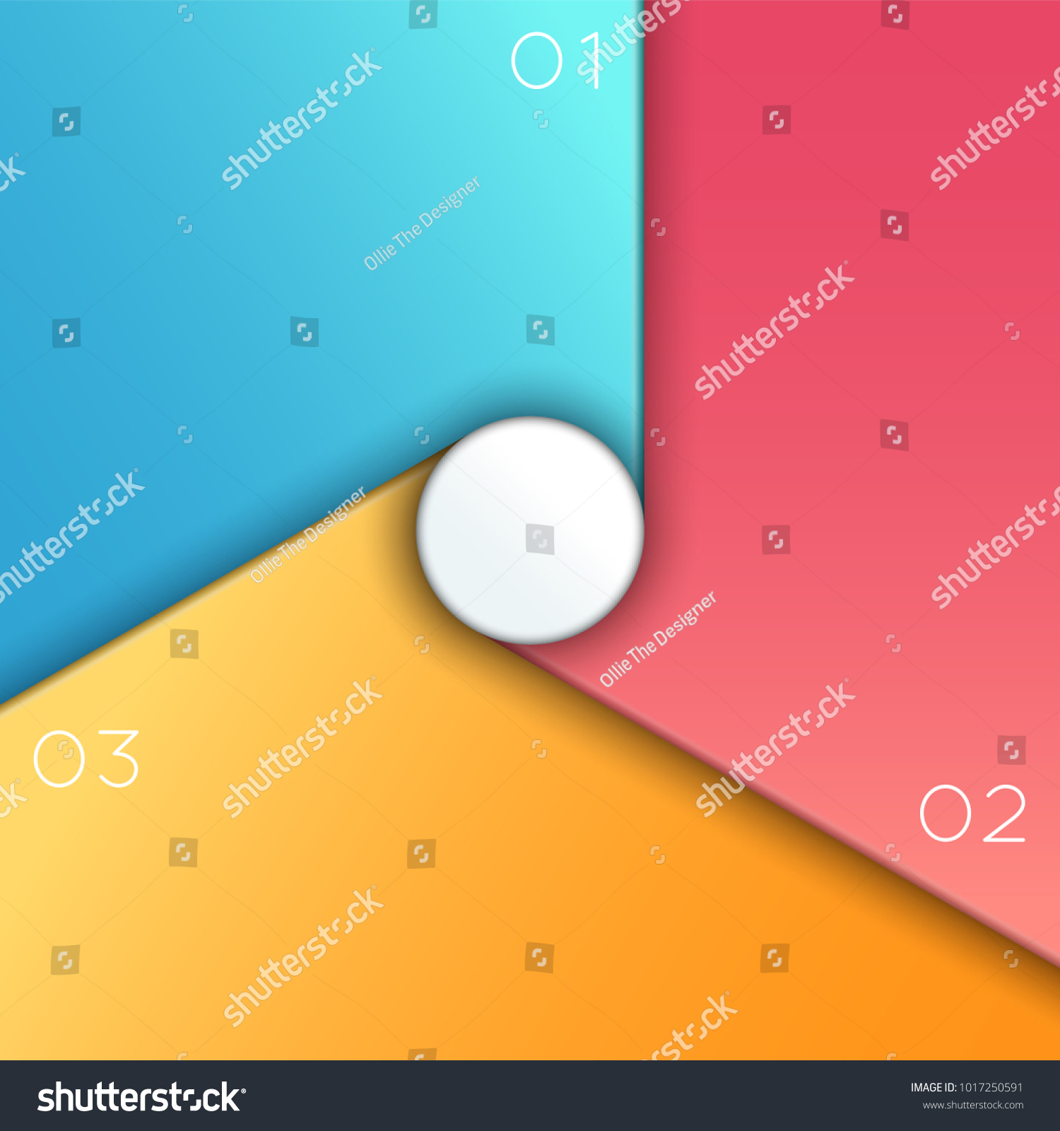 Centre Circle Sections 1 3 Infographic Stock Vector (Royalty Free ...