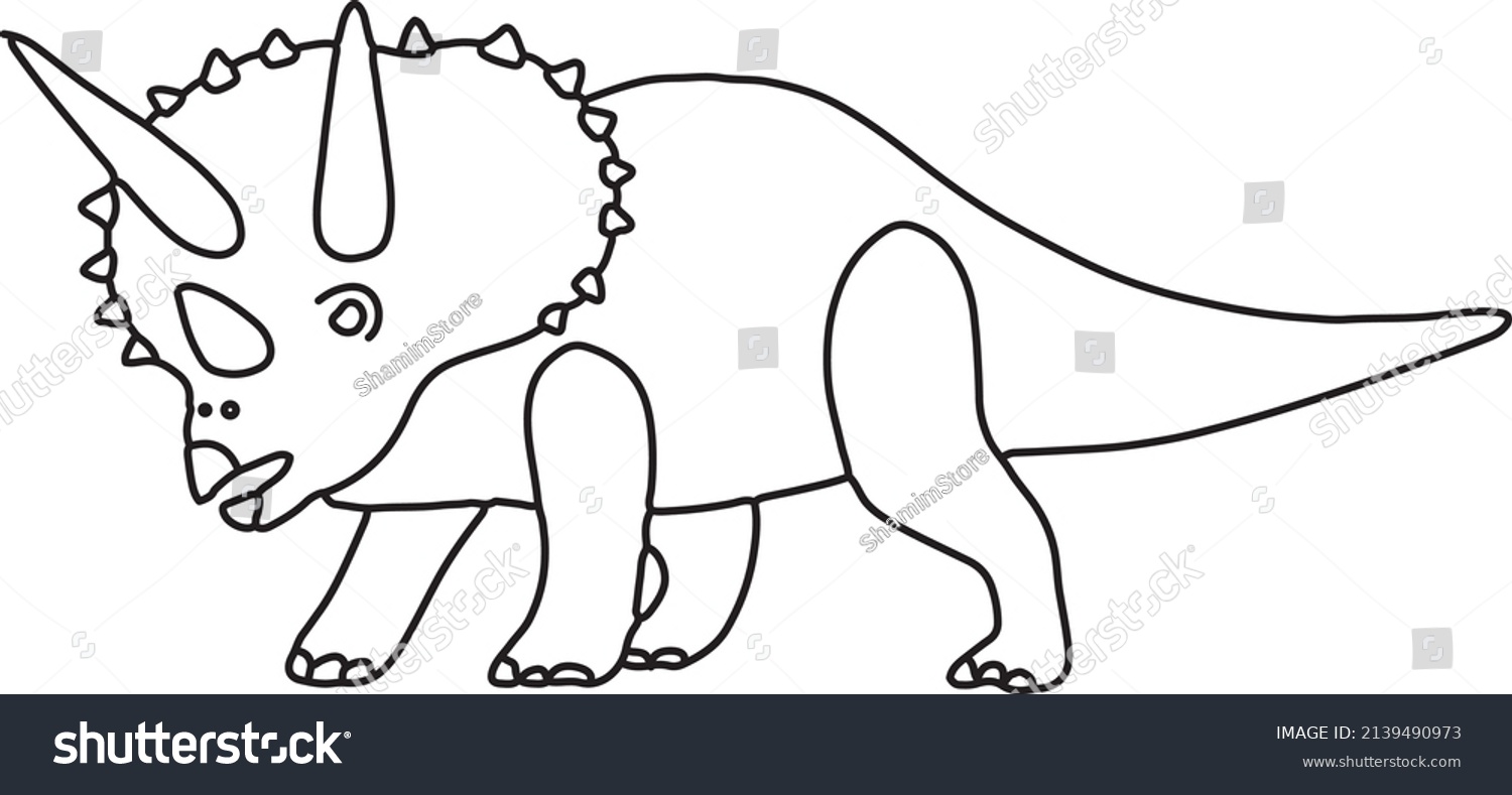 Dibujo vectorial de líneas Centrosaurus: vector de stock (libre de ...