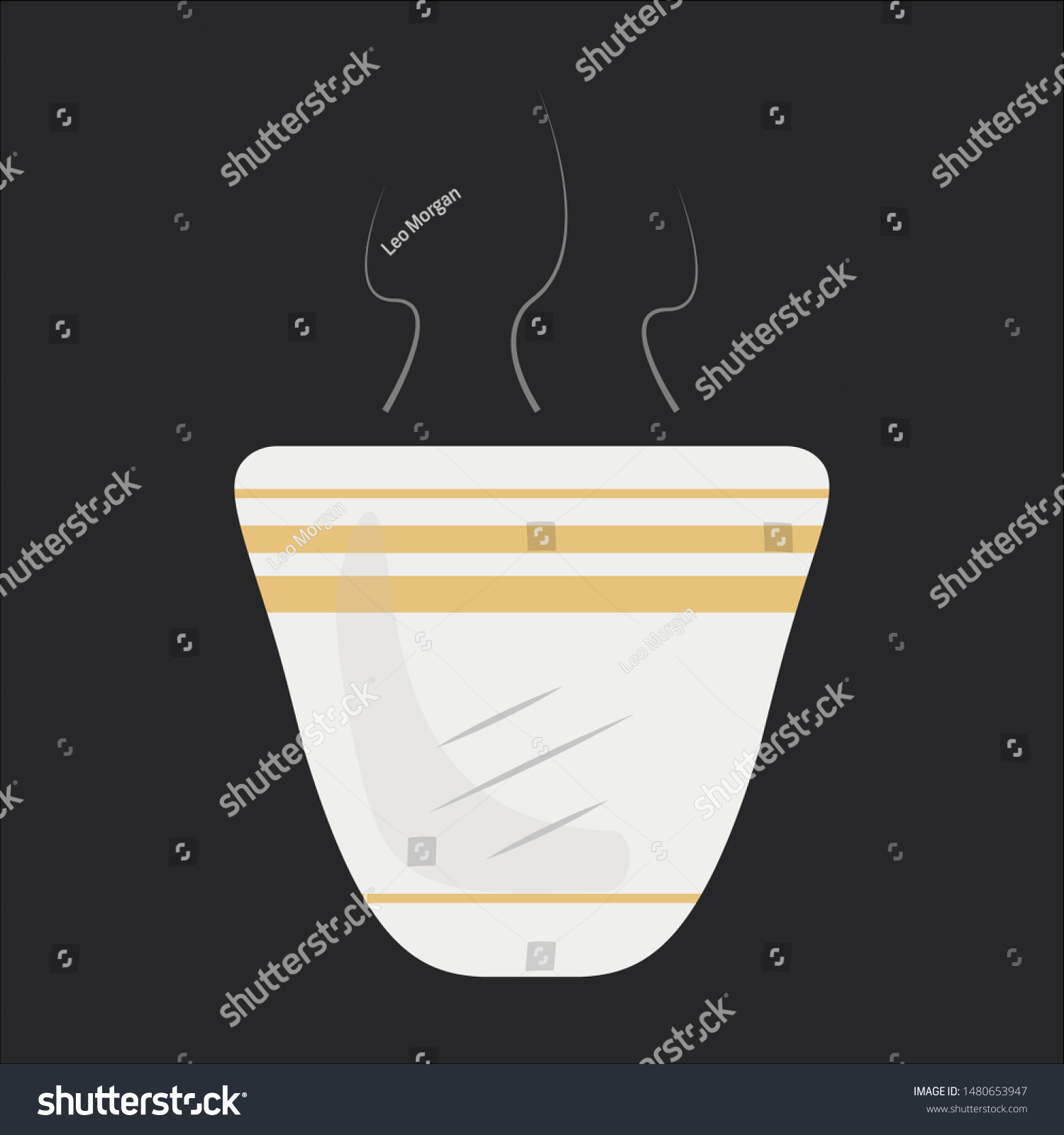 Ceramic Arabic Coffee Cup Designs Stock Vector (Royalty Free) 1480653947