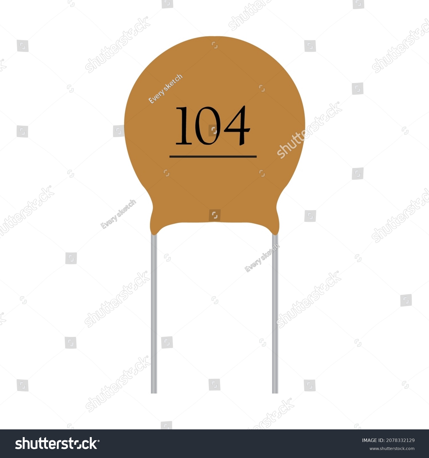 Ceramic Capacitor On White Background Electrical: เวกเตอร์สต็อก (ปลอด ...