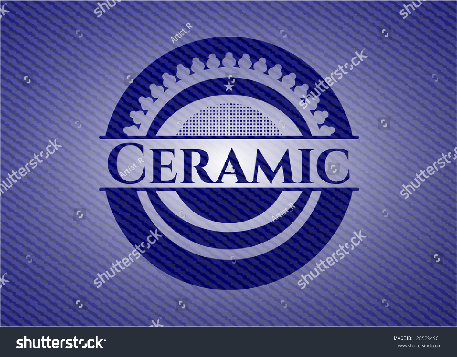 Ceramic Emblem Jean Texture Stock Vector (Royalty Free) 1285794961