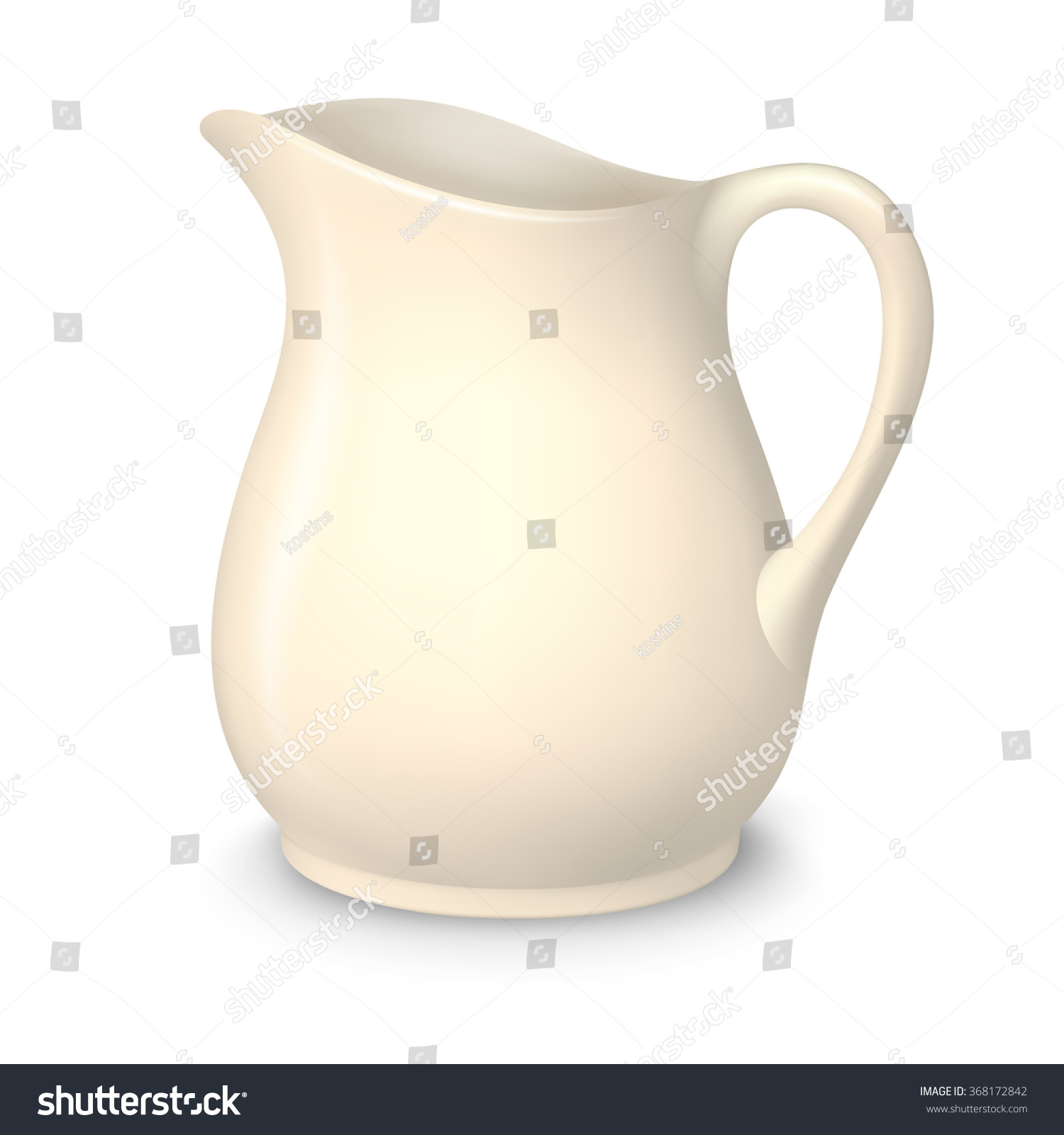 Ceramic Pitcher Side View Isolated On Stock Vector (Royalty Free ...