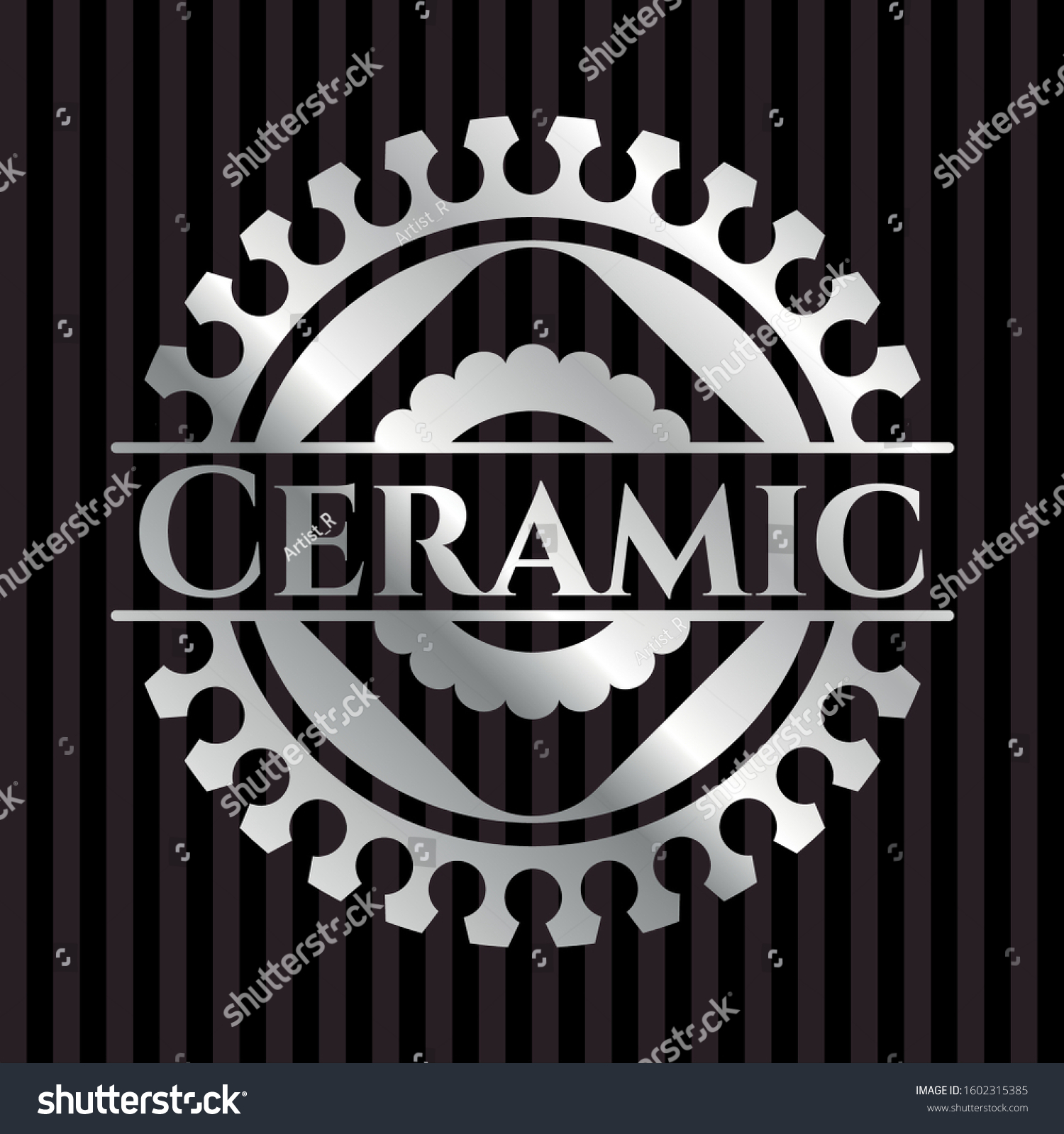 Ceramic Silvery Emblem Badge Vector Illustration Stock Vector Royalty