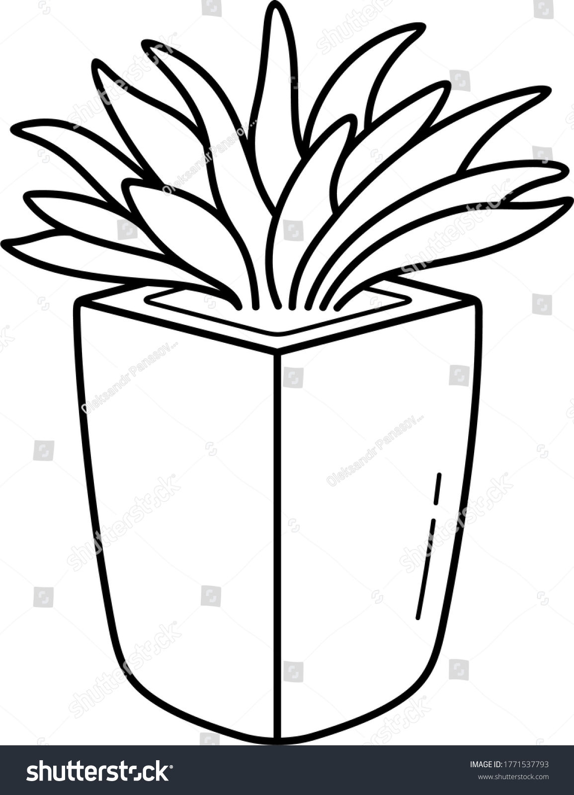 Ceramic Tree Planter Vector Outline Icon Stock Vector (Royalty Free ...