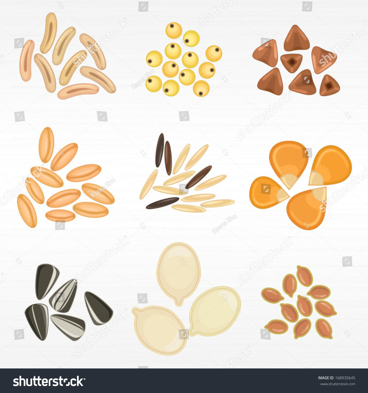 Cereals Grains Icon Set Solid Fill Stock Vector (Royalty Free ...
