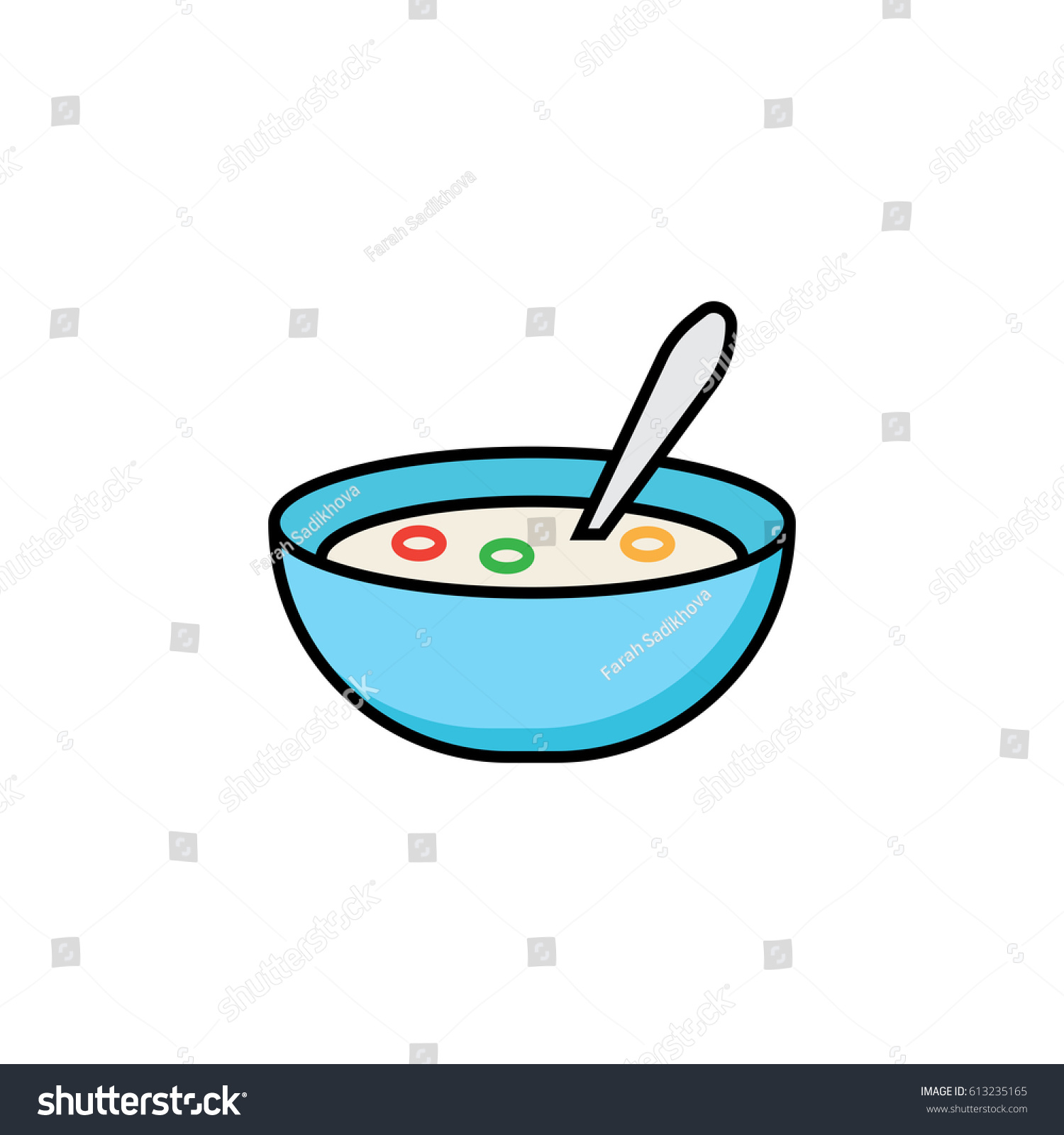 Cereals Outline Flat Icon Stock Vector (Royalty Free) 613235165