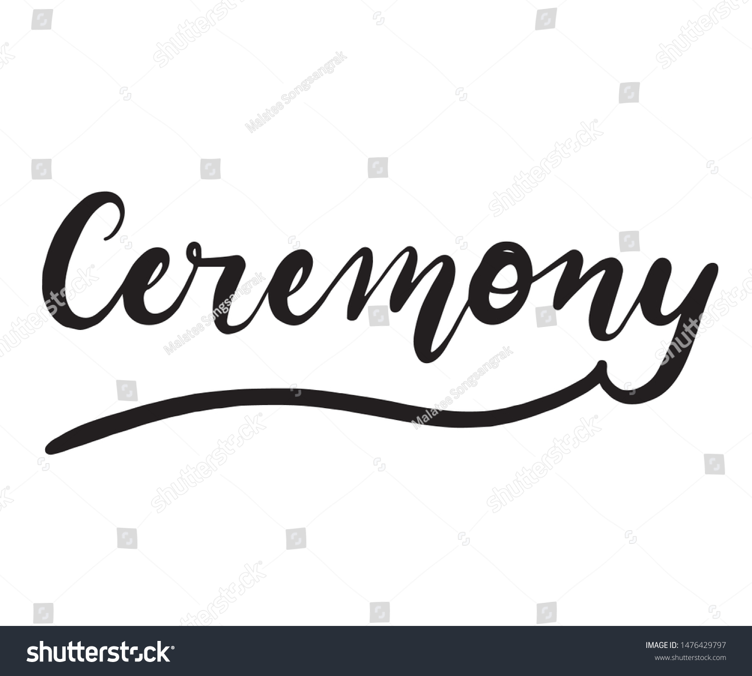 Ceremony Calligraphy Hand Lettering Vector Stock Vector (Royalty Free ...