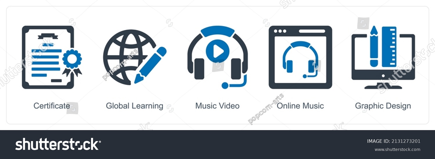 Certificate Global Learning Icon Concept Stock Vector (Royalty Free ...