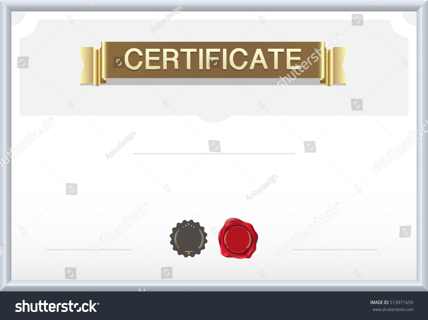 Certificate Border Certificate Template Vector Illustration: เวกเตอร์ ...