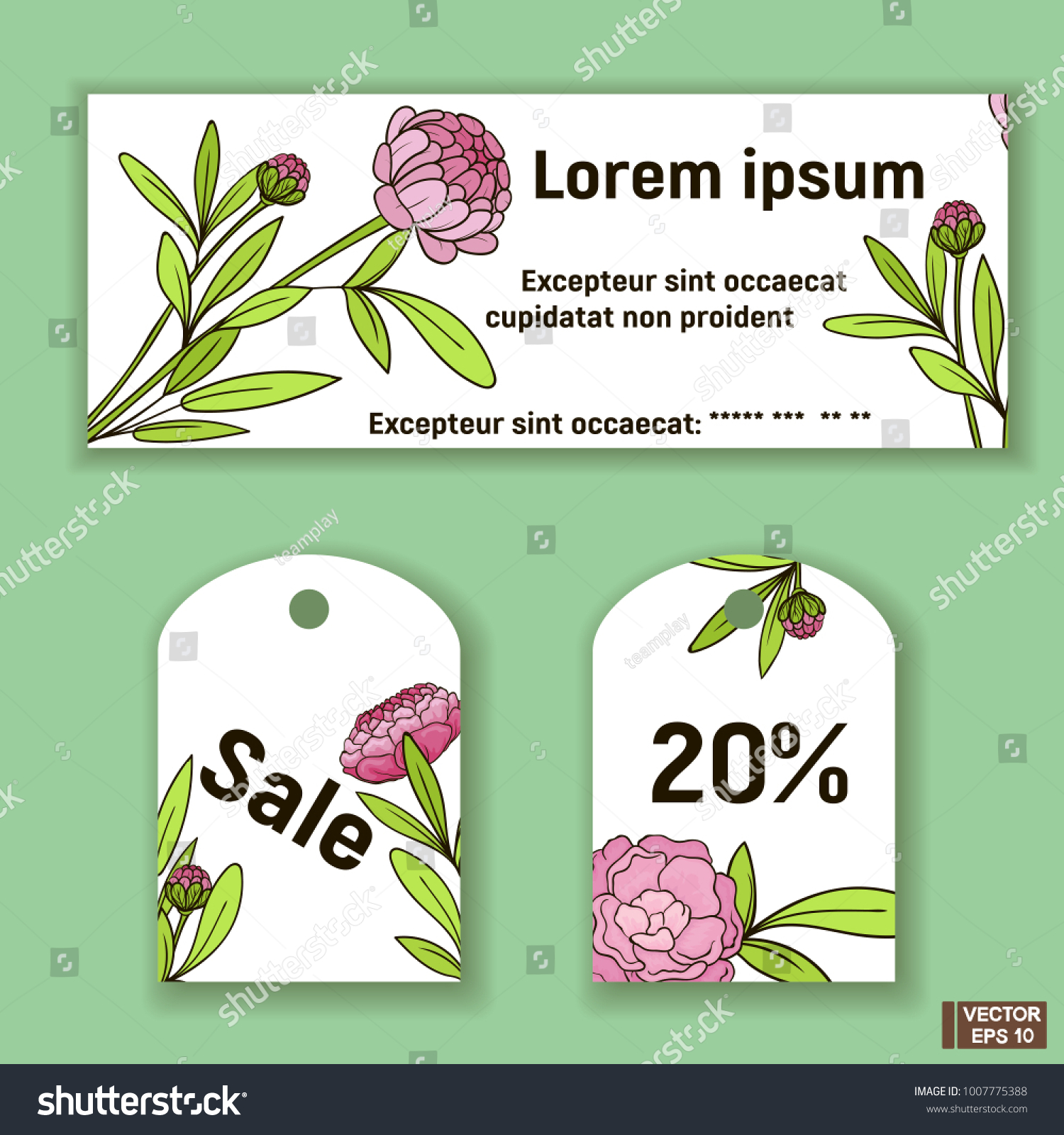 Certificate Card Labels Flowers Stock Vector (Royalty Free) 1007775388 ...
