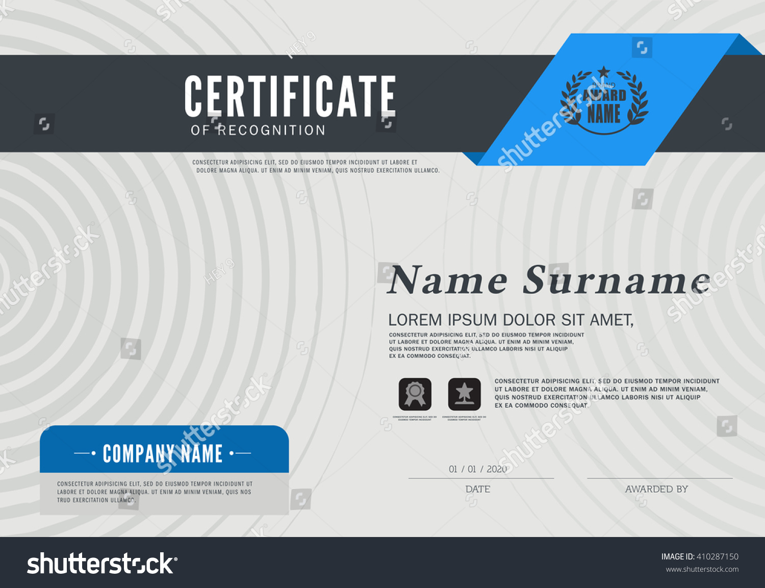 Certificate Design Template Layout Template A4: เวกเตอร์สต็อก (ปลอดค่า ...