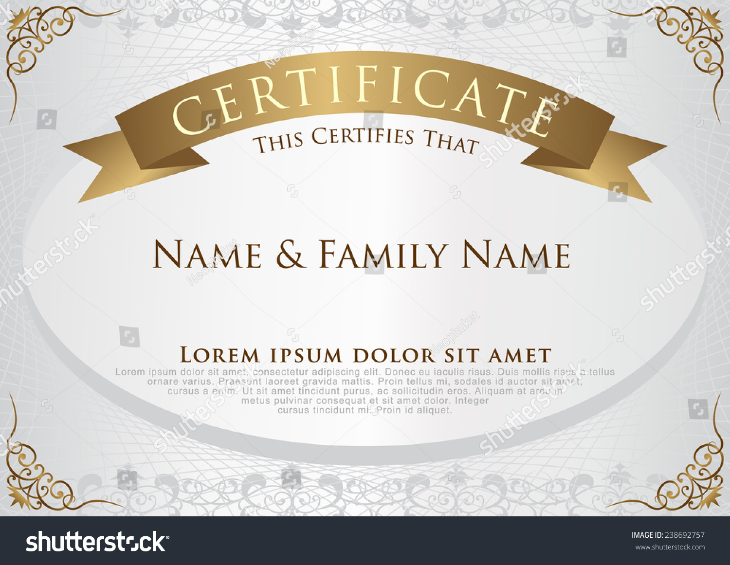Certificate Design Template Vector Illustration Stock Vector (Royalty ...