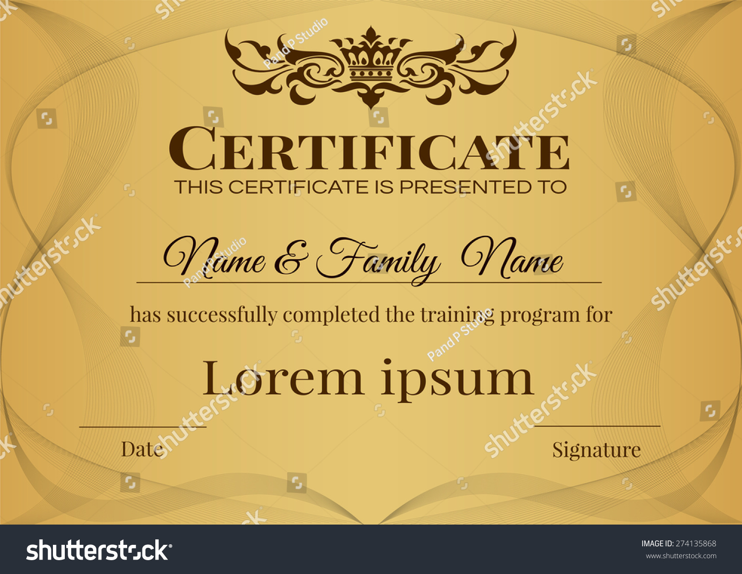 Certificate Design Template Vector Illustration: เวกเตอร์สต็อก (ปลอดค่า ...