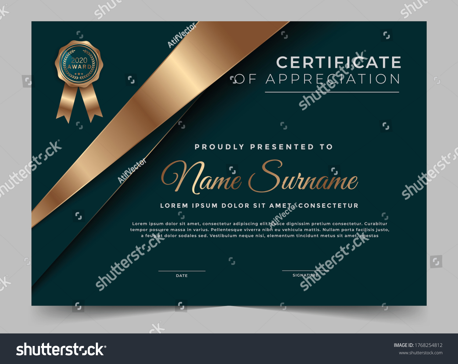 Certificate Design Template Geometric Shapes: Vector có sẵn (miễn phí ...