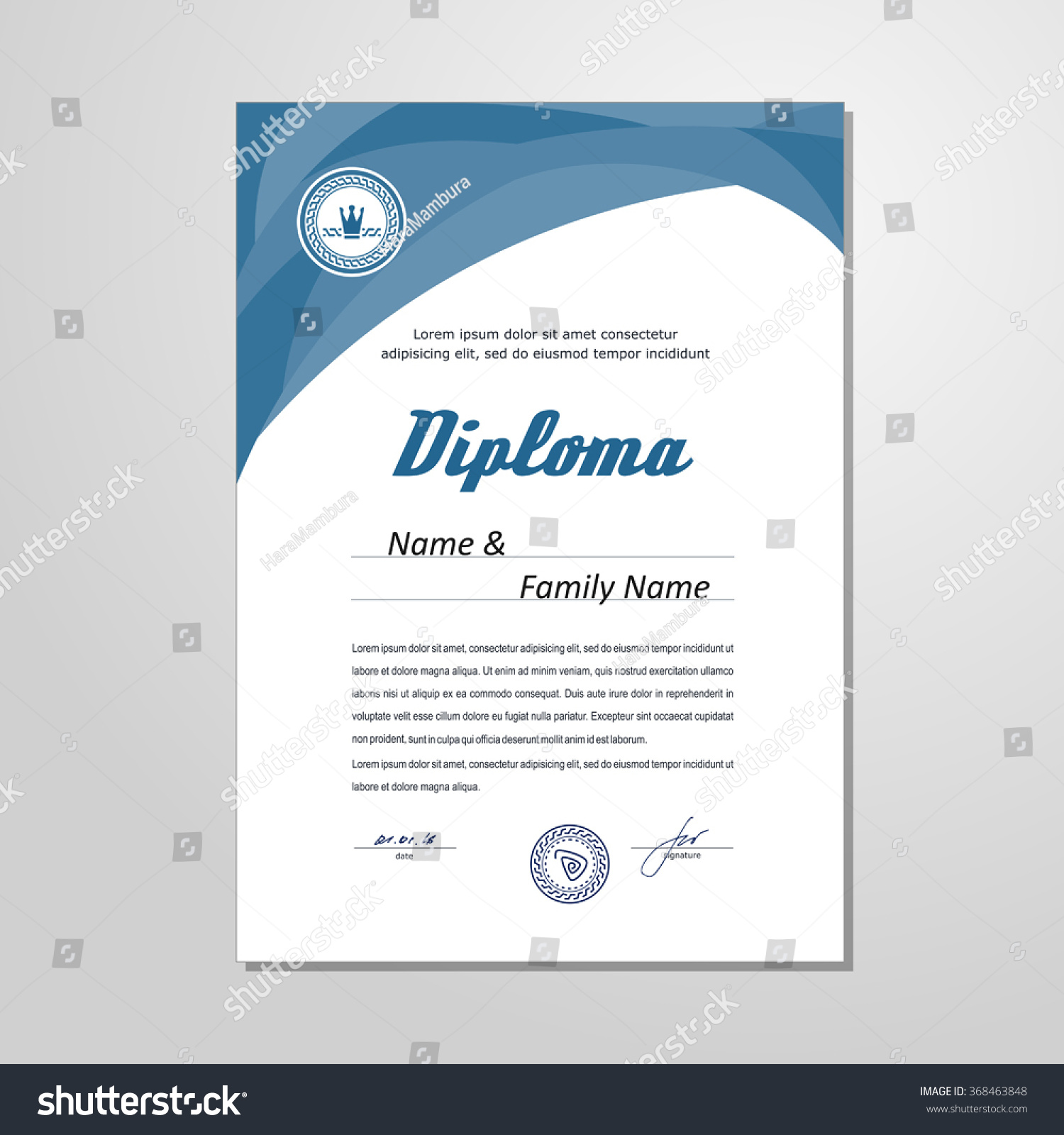 Certificate Diploma Design Template Vector Stock Vector (Royalty Free ...