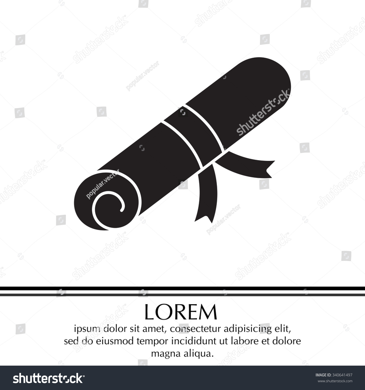 Certificate Diploma Icon Stock Vector (Royalty Free) 340641497 ...