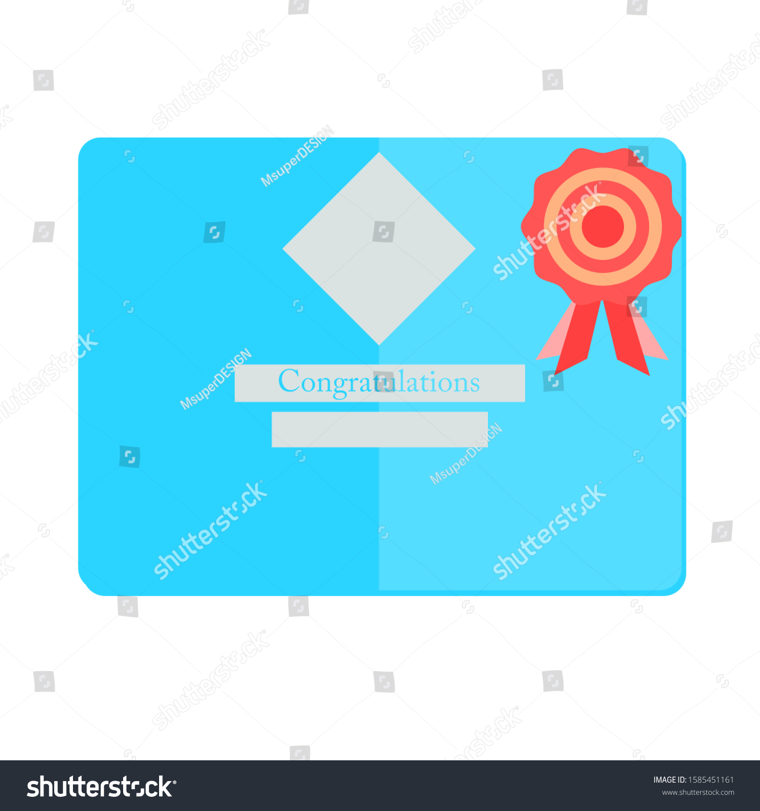 Certificate Flat Design Icon Vector Illustration Stock Vector (Royalty ...
