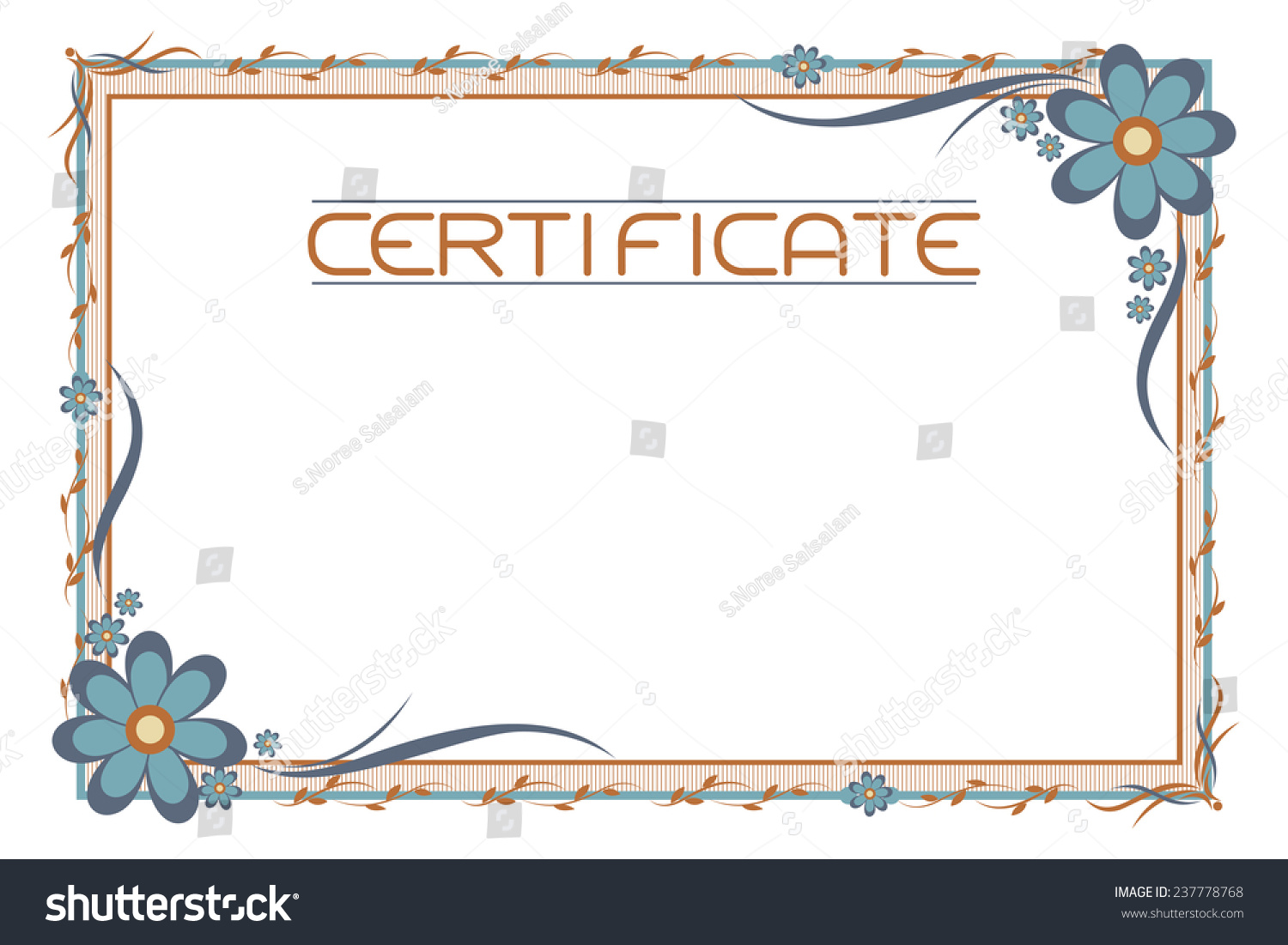 Certificate Flower Vector Stock Vector (Royalty Free) 237778768 ...