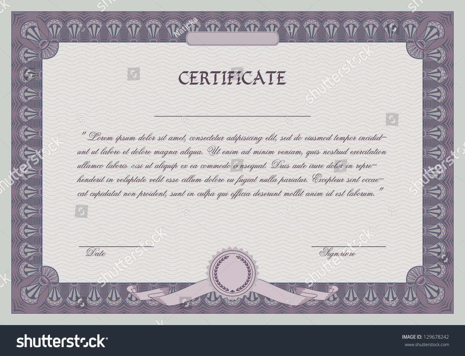 Certificate Frame Template Retro Style Stock Vector (Royalty Free ...