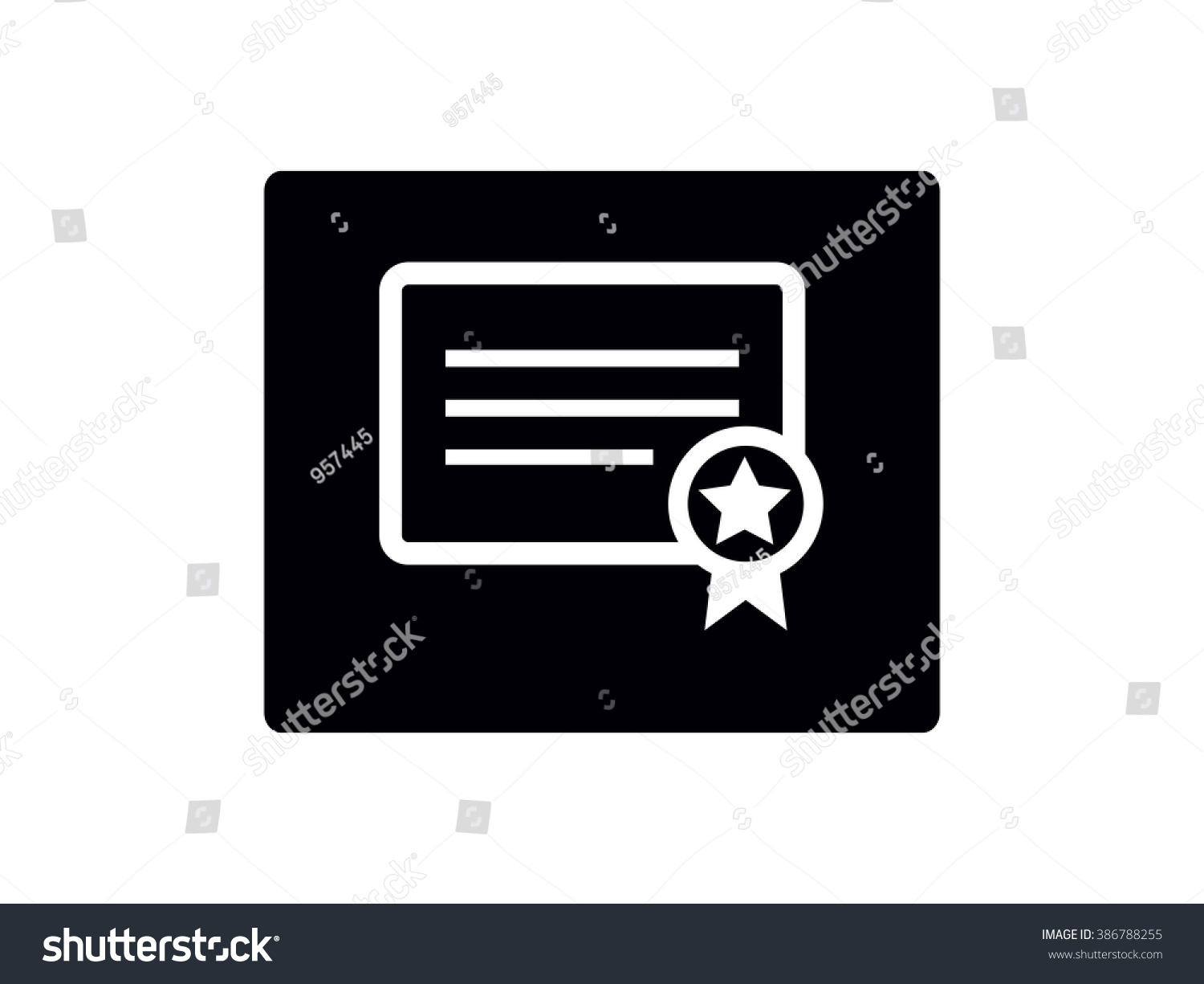 Certificate Icon Stock Vector (Royalty Free) 386788255