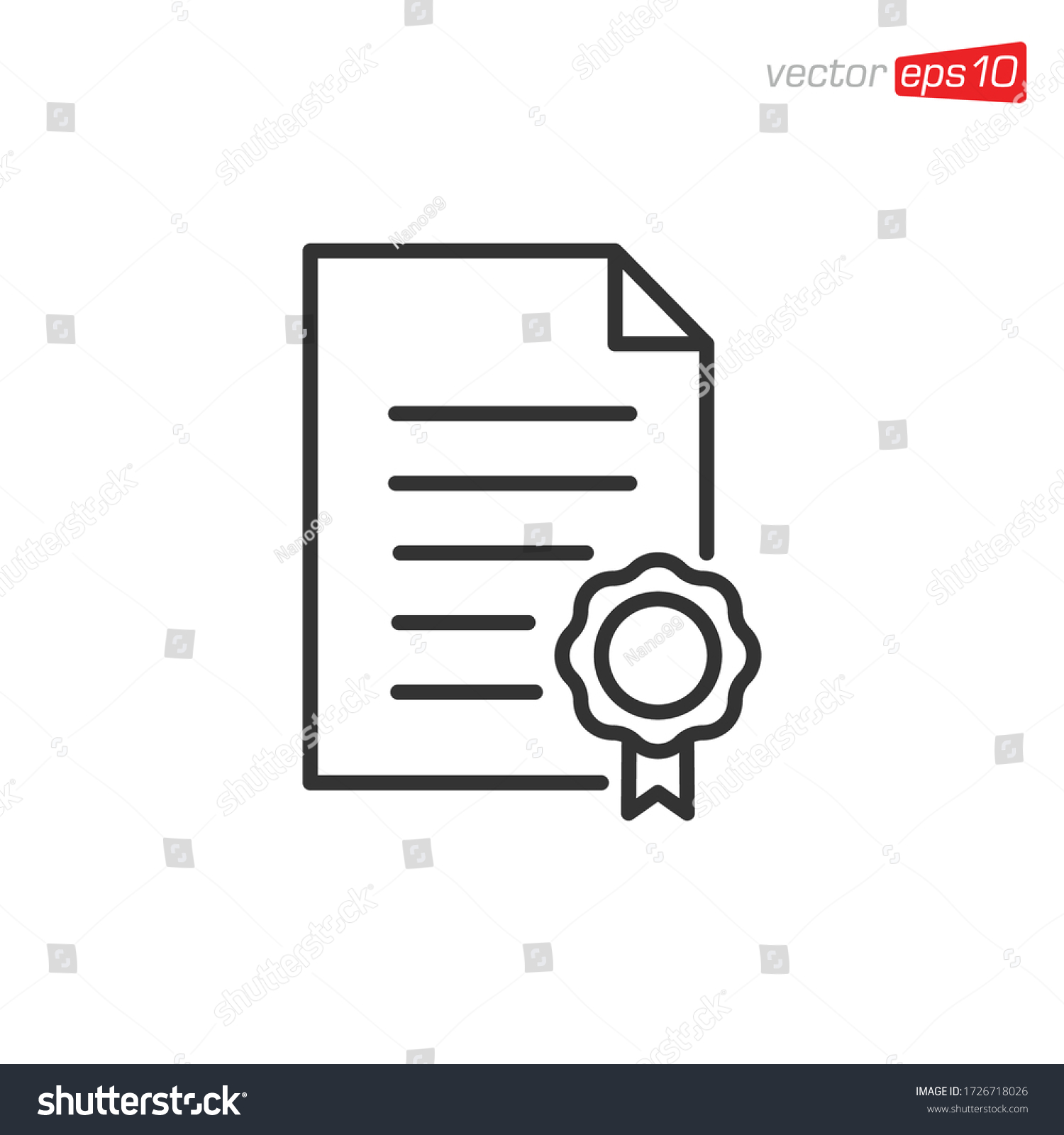 Certificate Icon Design Vector Illustration Stock Vector (Royalty Free ...