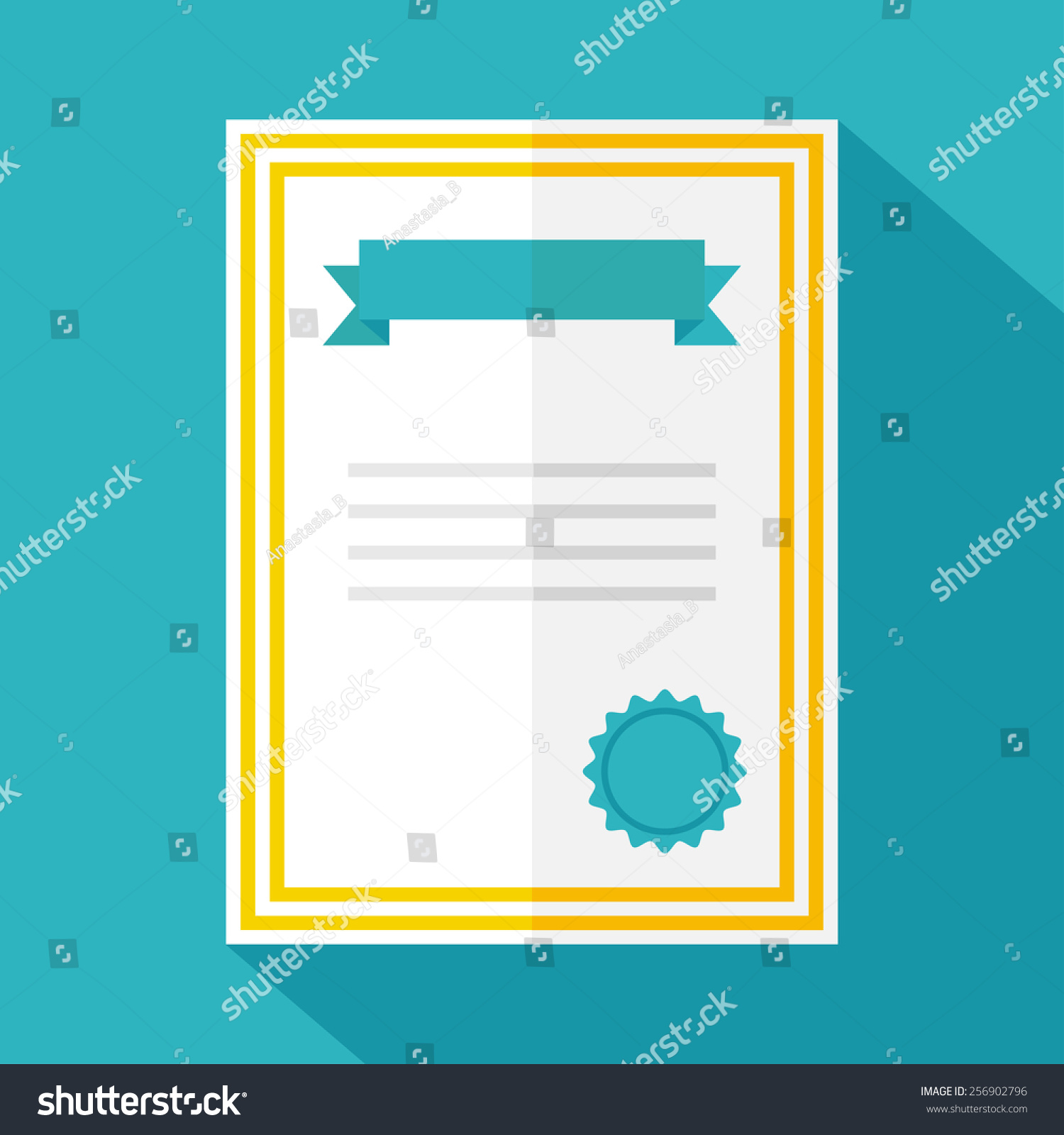 Certificate Icon Flat Design Vector Illustration Stock Vector 256902796 ...