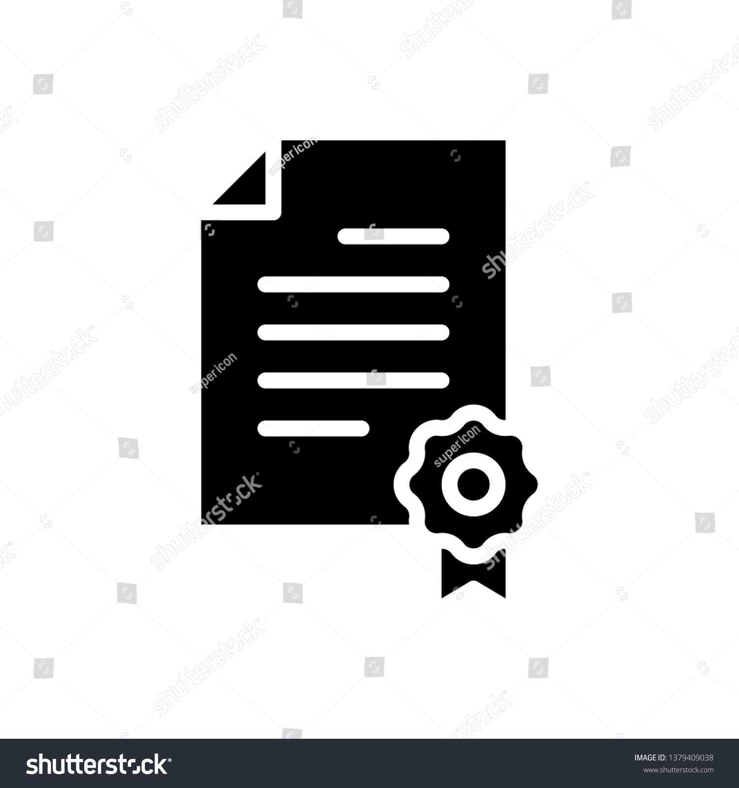 Certificate Icon Vector Illustration Logo Template Stock Vector ...