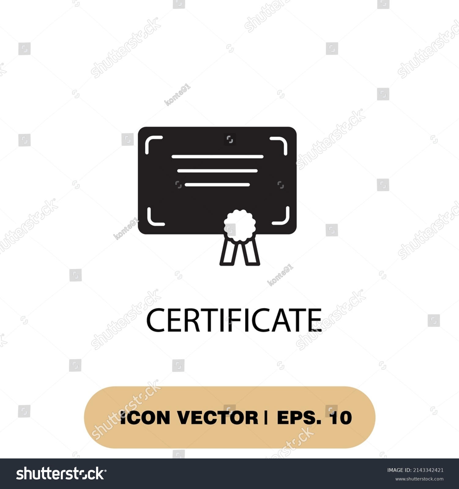 Certificate Icons Symbol Vector Elements Infographic Stock Vector ...