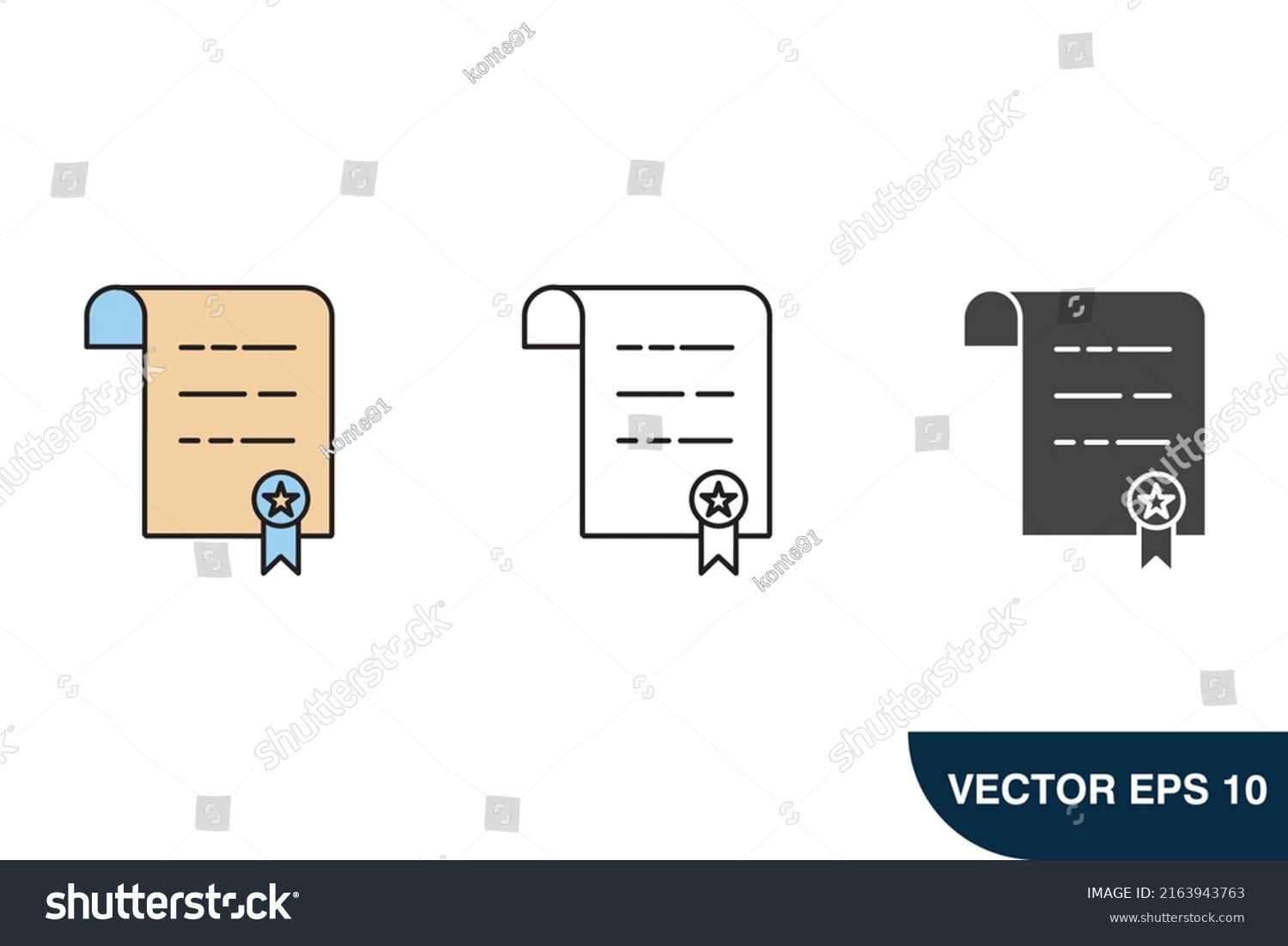 Certificate Icons Symbol Vector Elements Infographic Stock Vector ...