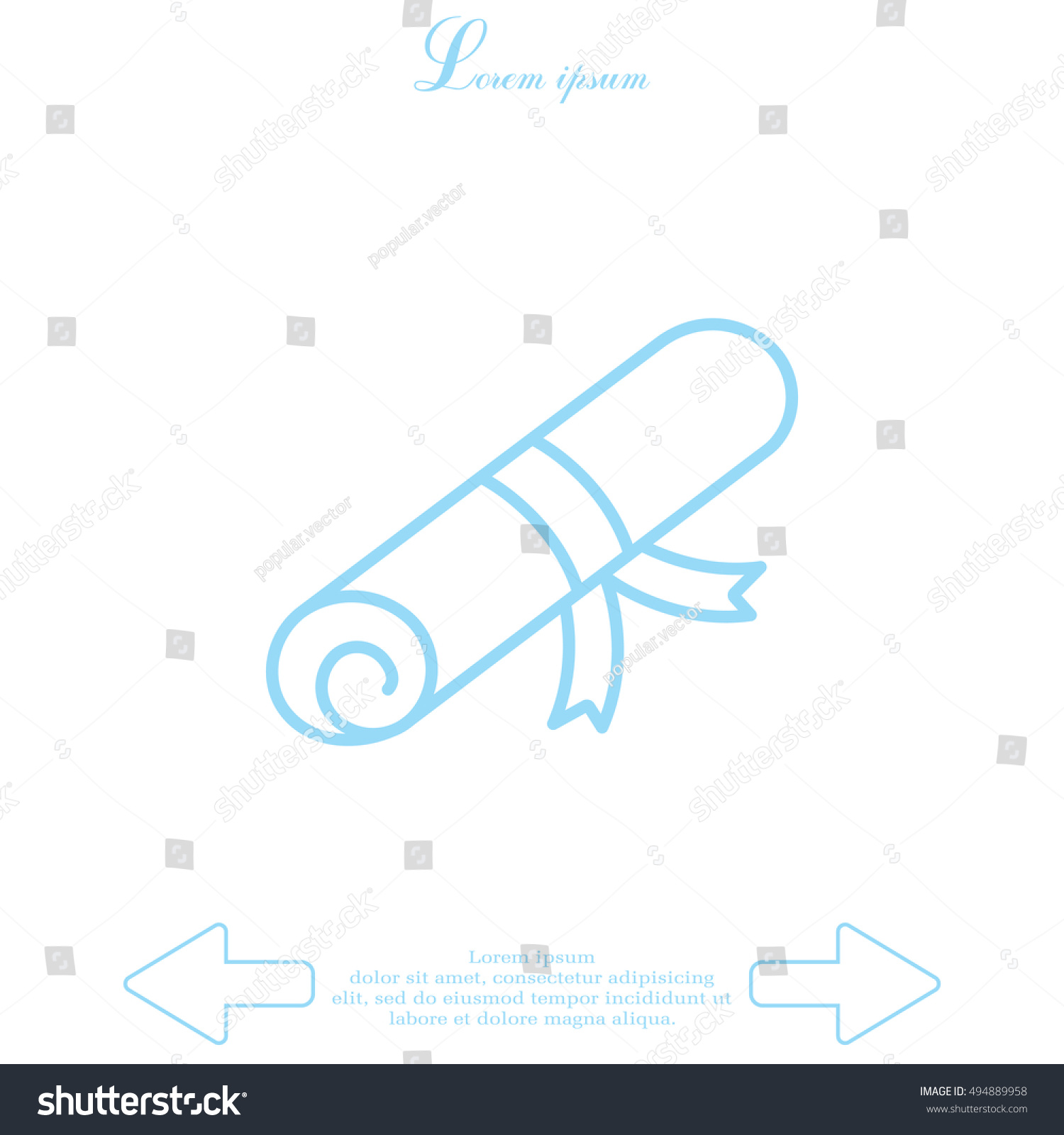Certificate Line Icon Stock Vector (Royalty Free) 494889958 | Shutterstock