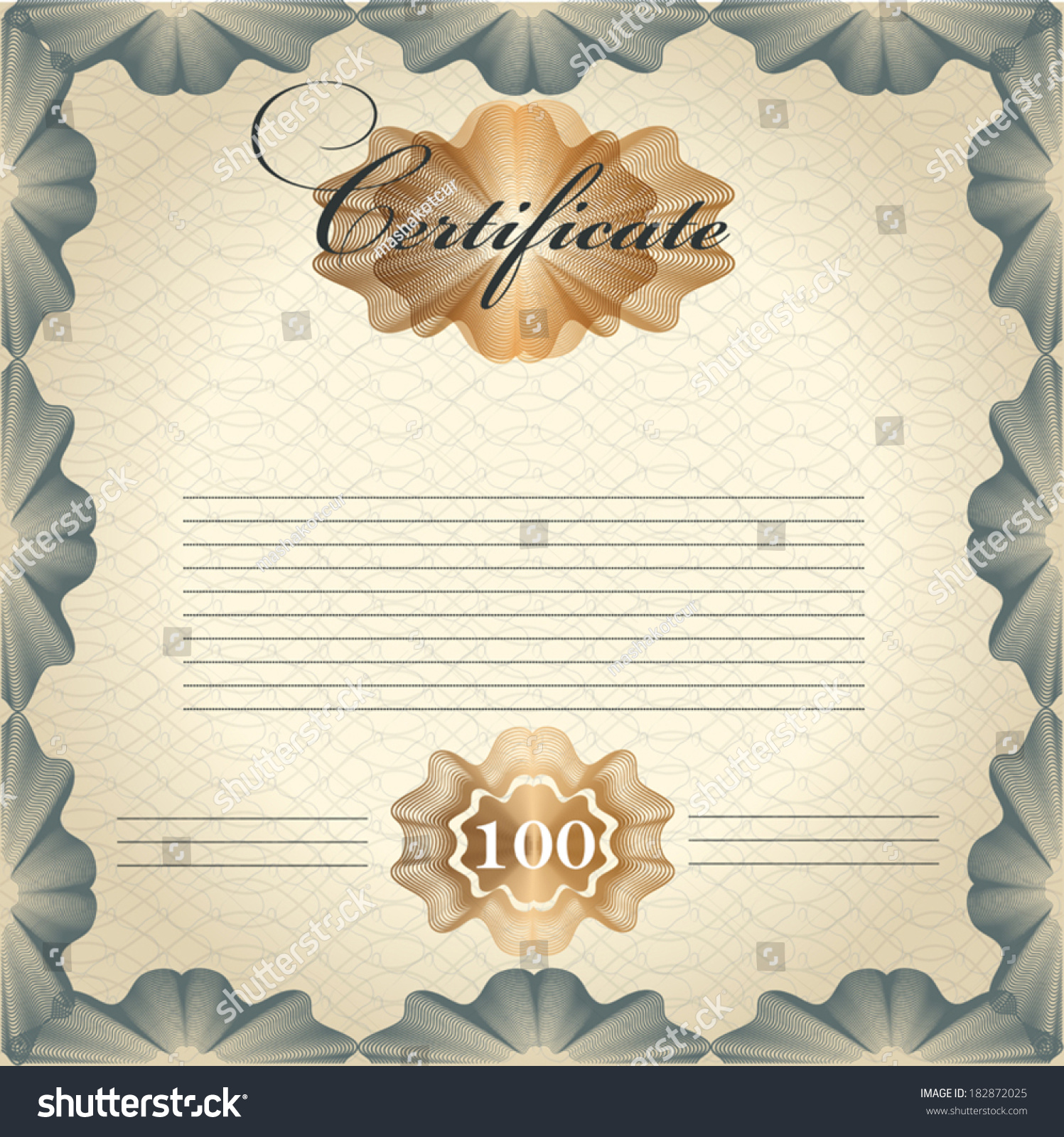 Certificate Coupon Document Design Stock Vector (Royalty Free) 182872025