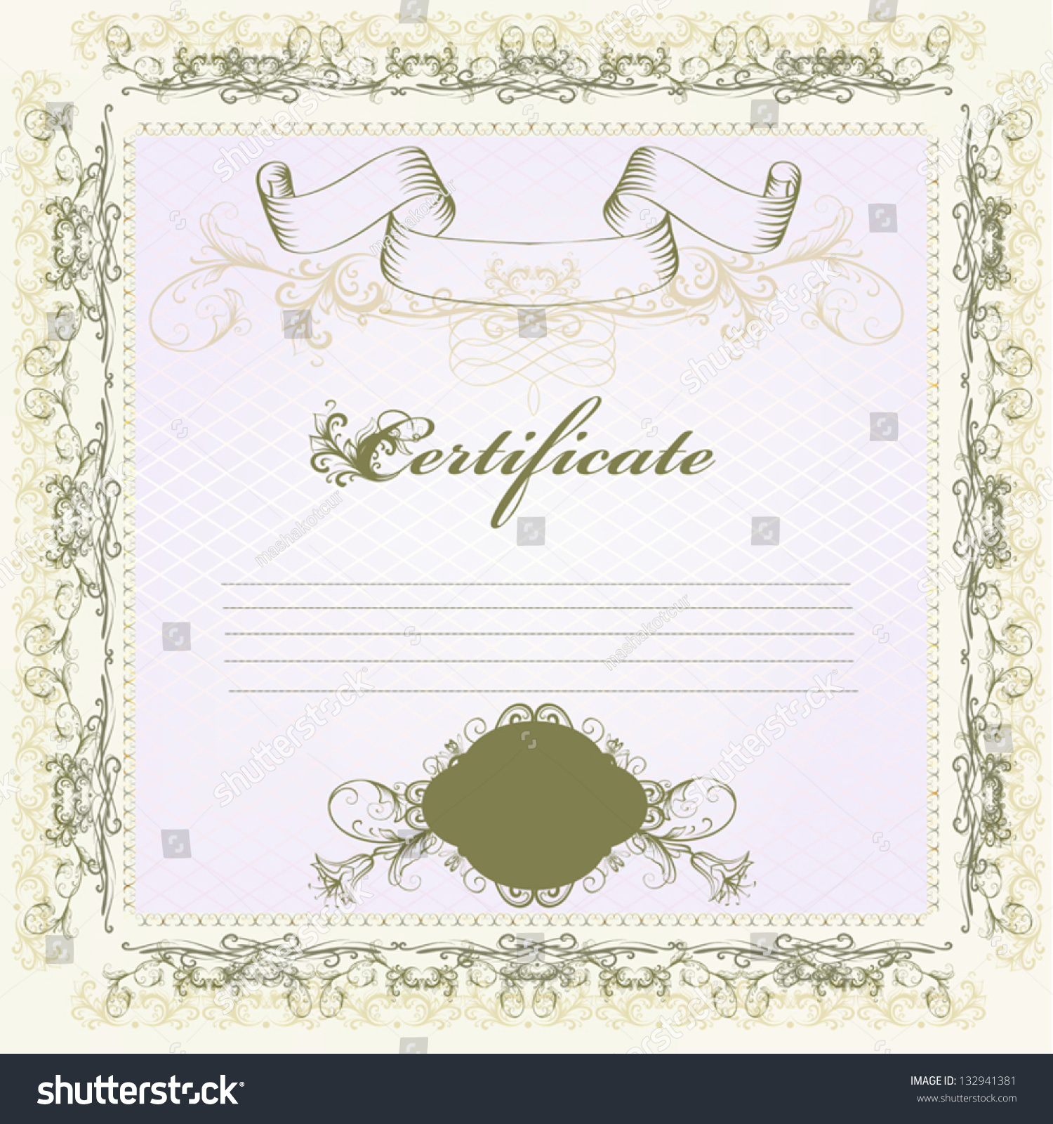 Certificate Coupon Document Design Certificate Vector: vector de stock ...