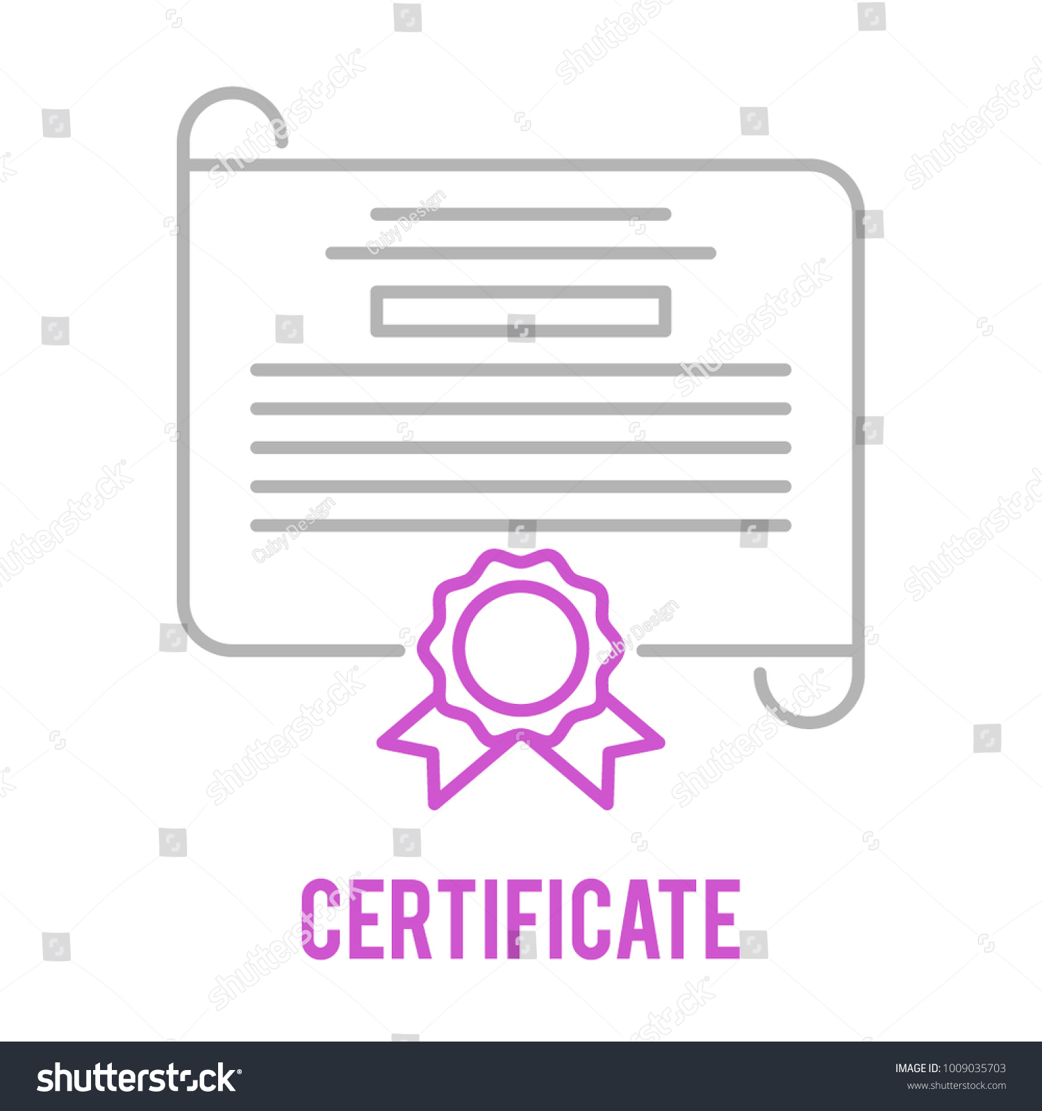 Certificate Outline Icon Stock Vector (Royalty Free) 1009035703 ...