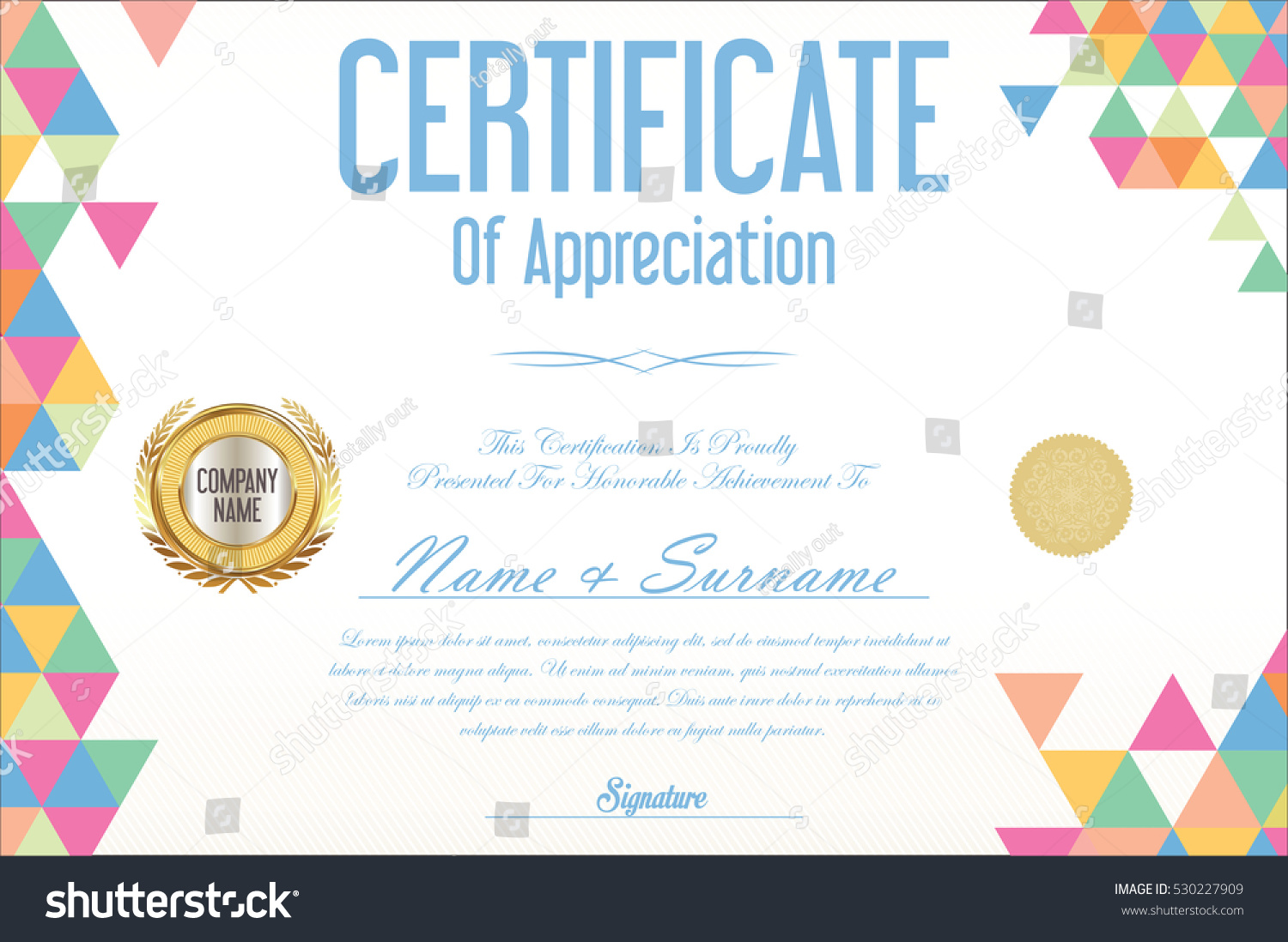 Certificate Retro Design Template Stock Vector (Royalty Free) 530227909