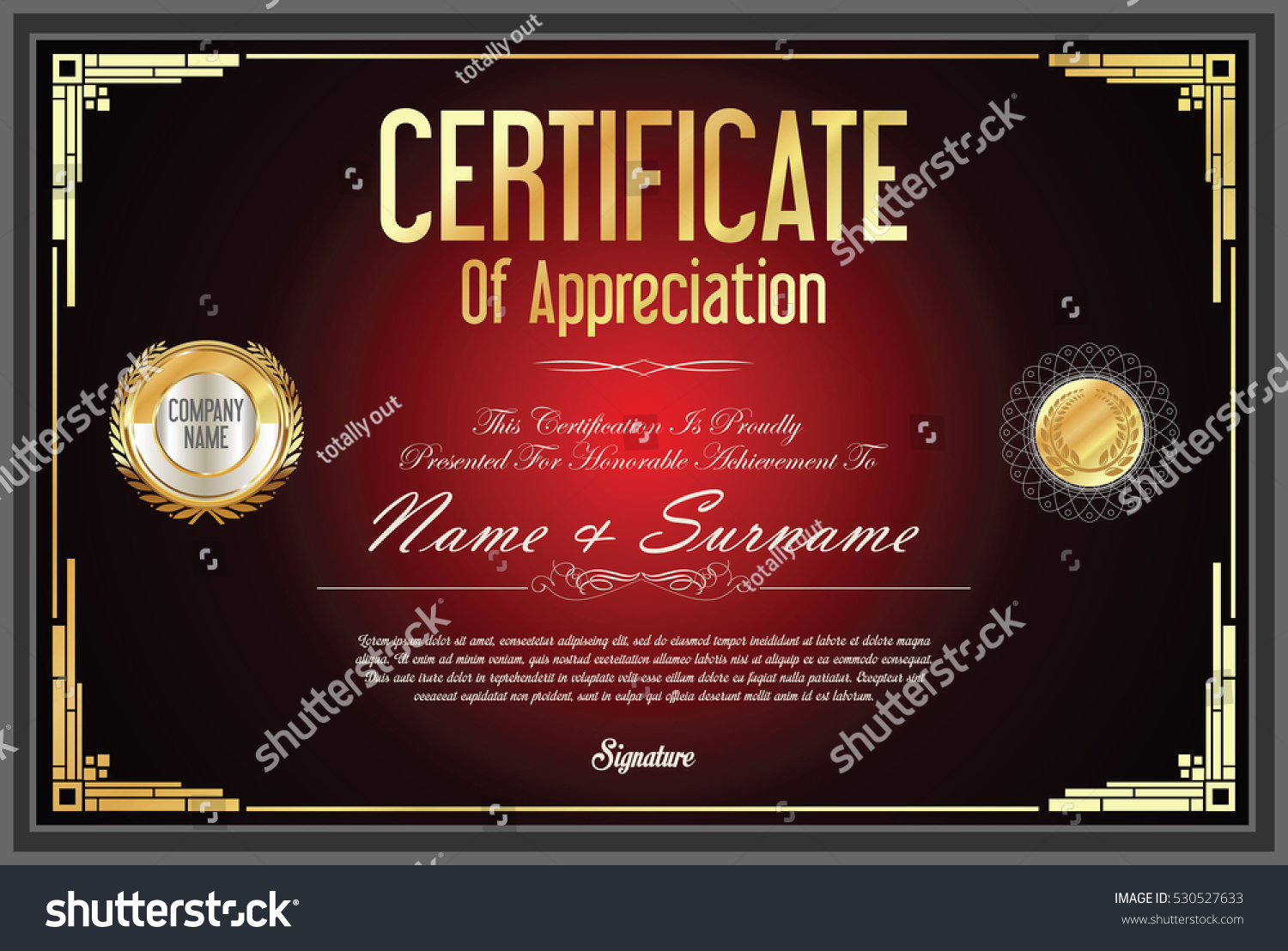 Certificate Retro Design Template: vector de stock (libre de regalías ...