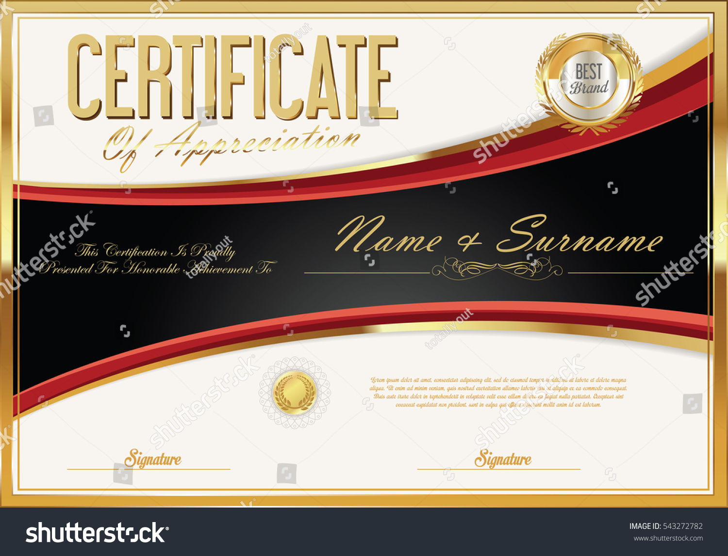 Certificate Retro Design Template Stock Vector (Royalty Free) 543272782 ...