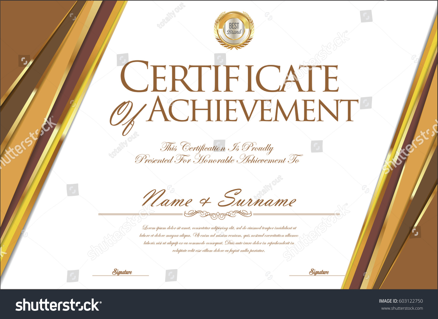 Certificate Retro Design Template Stock Vector (Royalty Free) 603122750 ...
