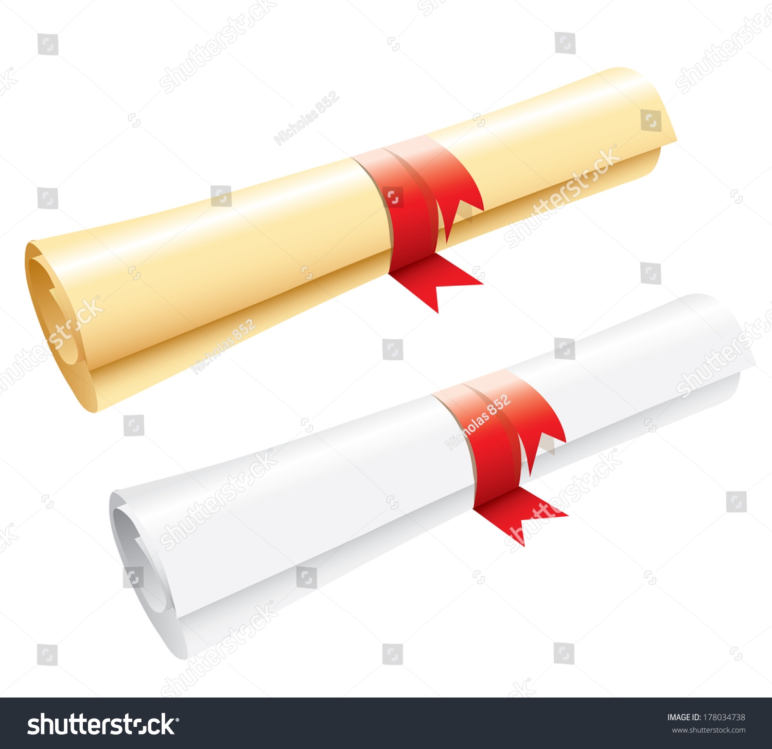 Certificate Scroll On White Background Stock Vector (Royalty Free ...