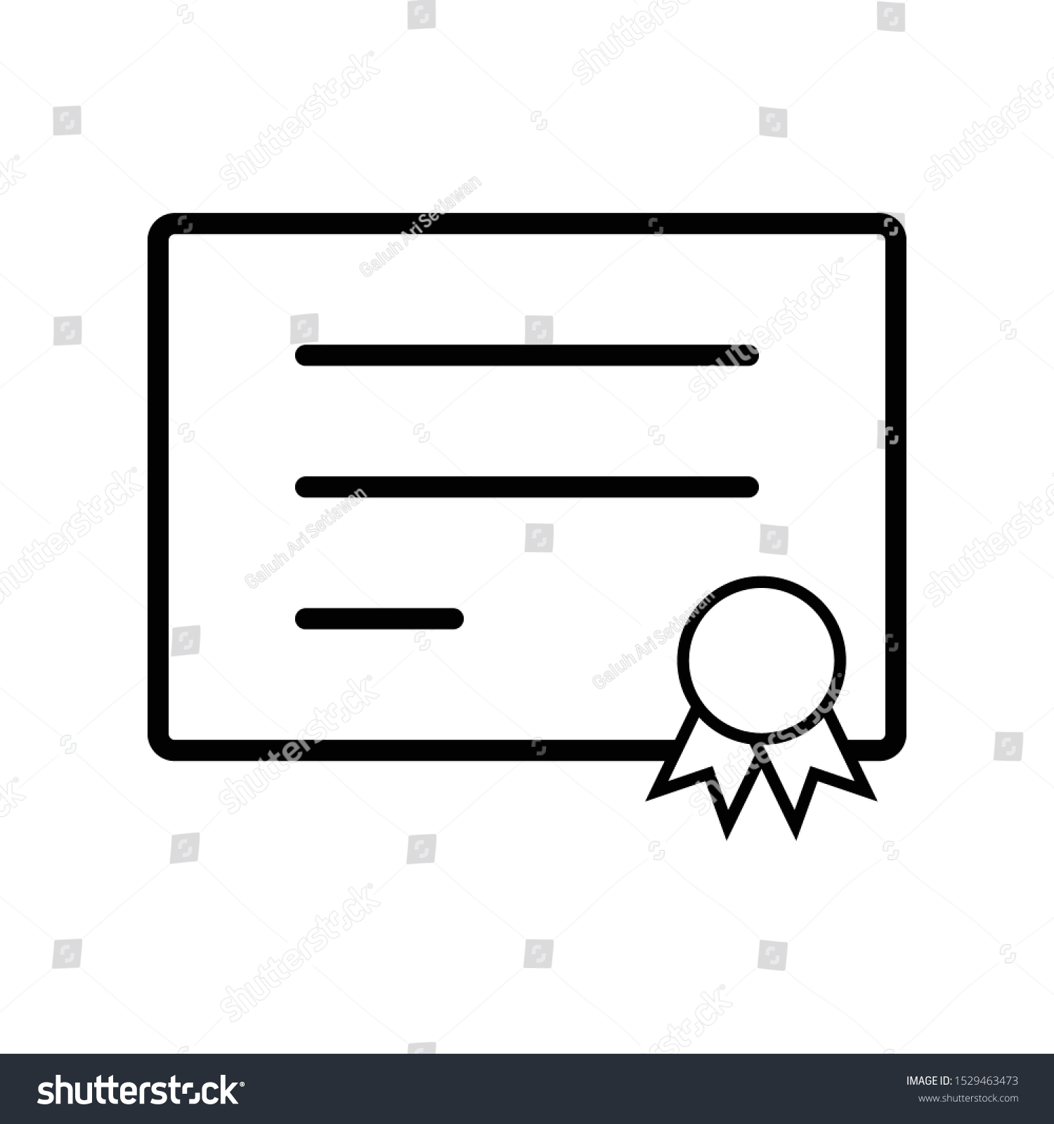 Certificate Symbol Icon Vector Illustration Stock Vector (Royalty Free ...