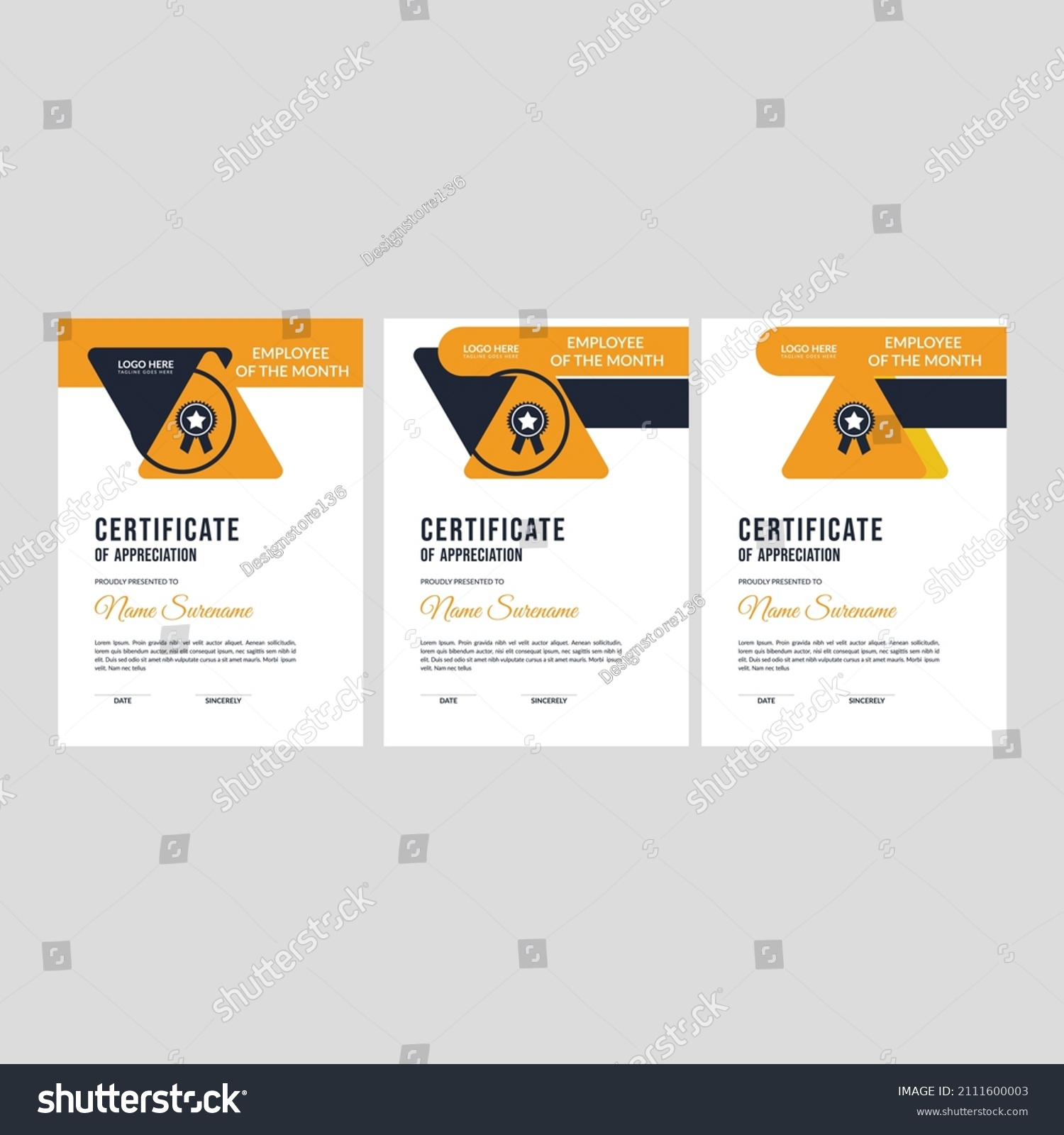 Certificate Template Awards Diploma Layout Stock Vector (Royalty Free ...
