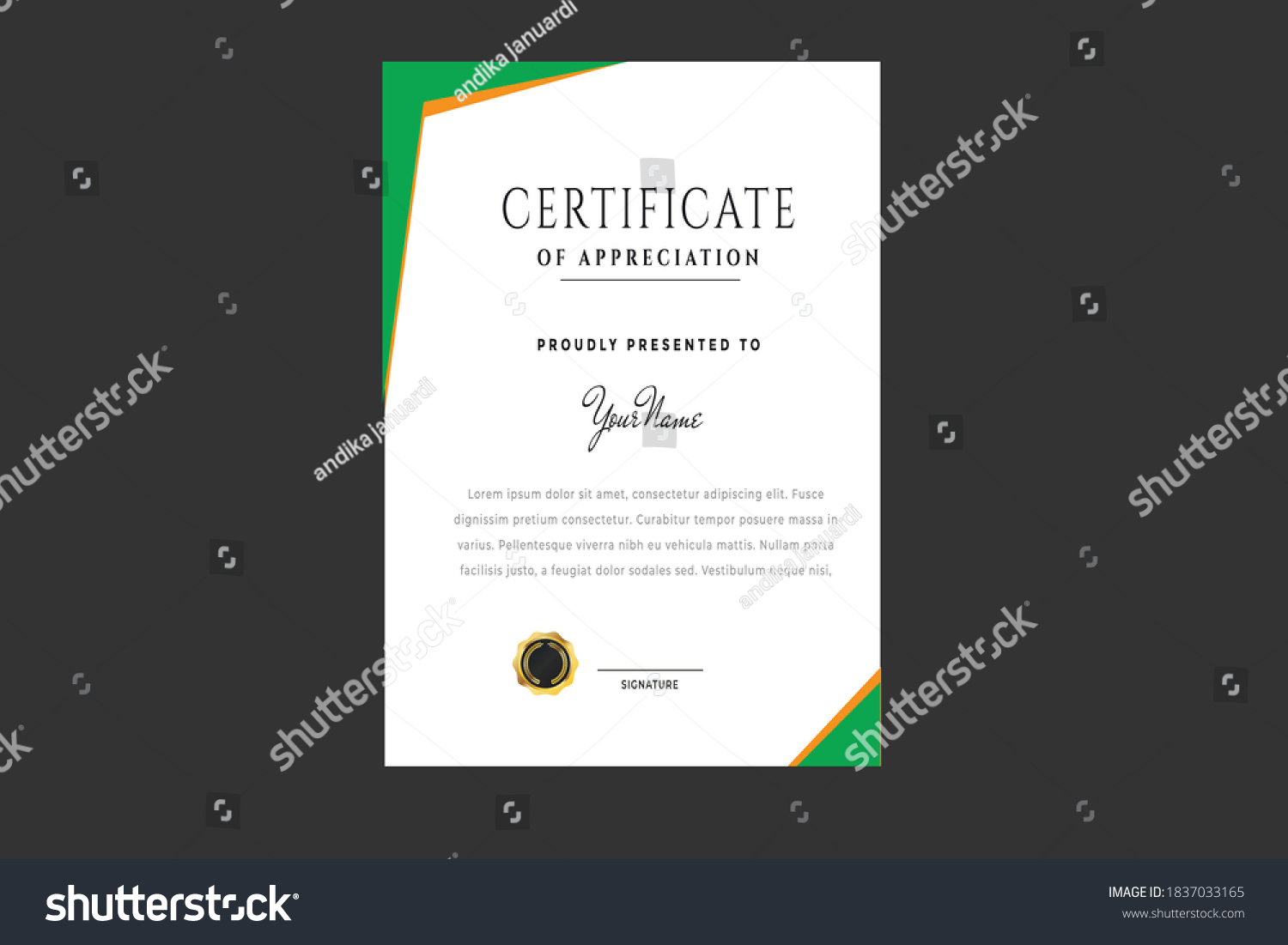 Vektor Stok Certificate Template Diploma Vector Illustration (Tanpa ...